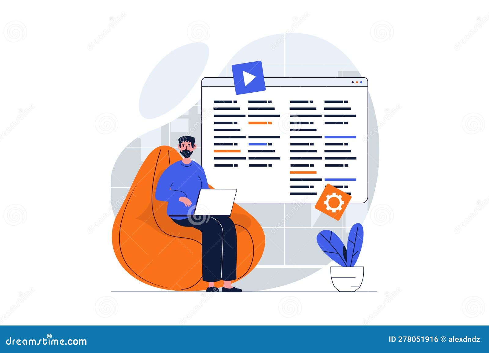 UI UX Development Web Concept with Character Scene. Vector Illustration Stock Illustration ...