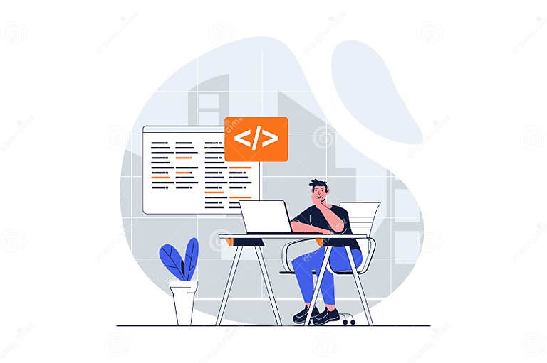 UI UX Development Web Concept with Character Scene. Vector Illustration Stock Vector ...