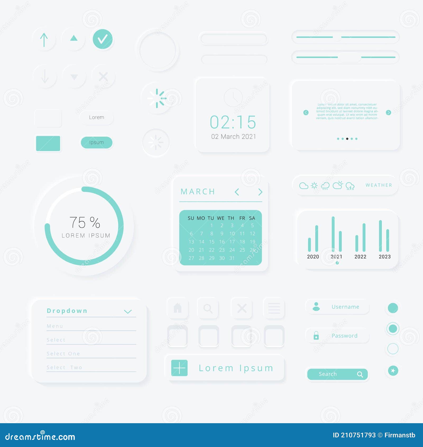 Buttons & Bars Vector Illustration | CartoonDealer.com #3625014