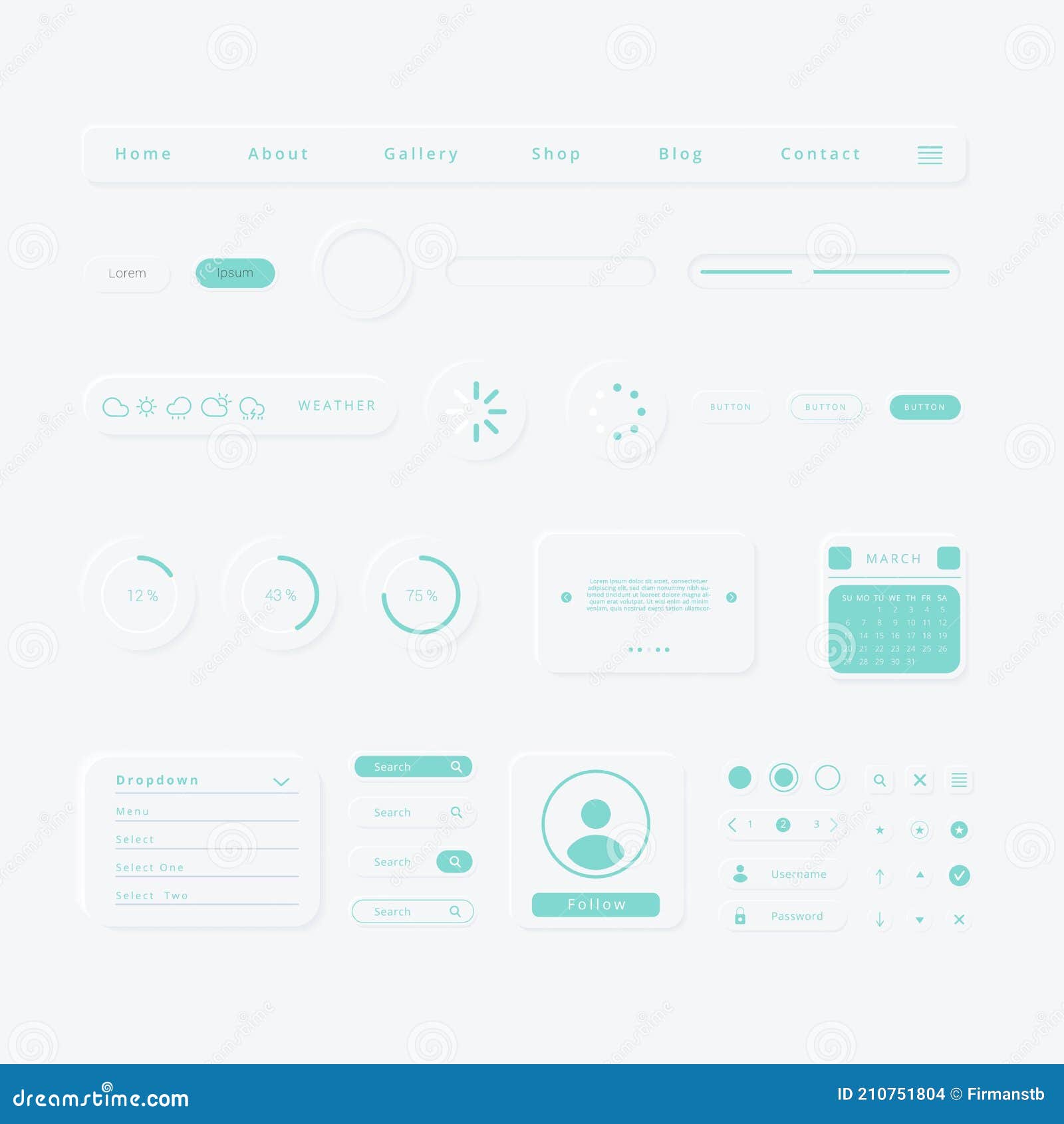 Buttons & Bars Vector Illustration | CartoonDealer.com #3625014