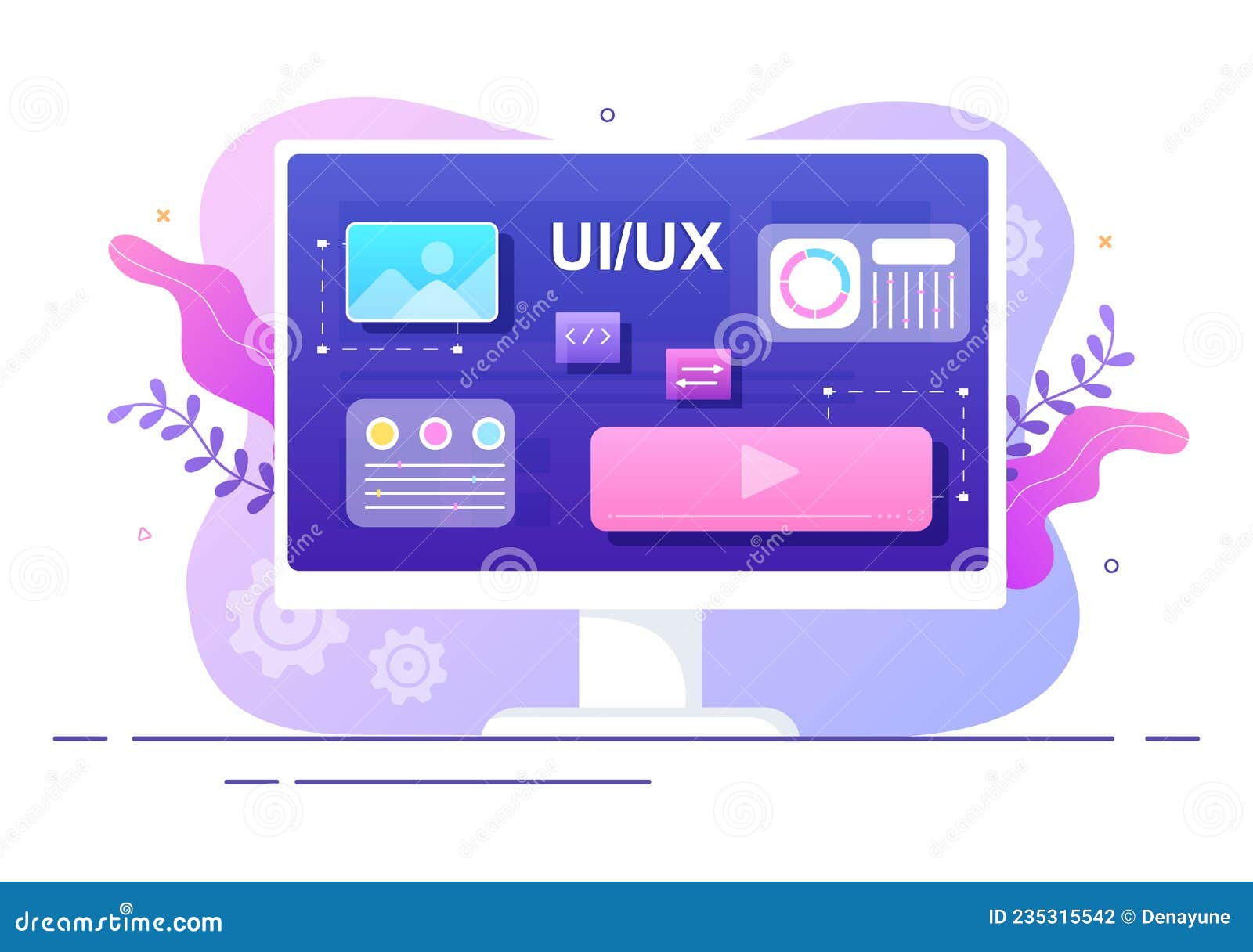 UI & UX Programmer Flat Design Vector Illustration for Business ...