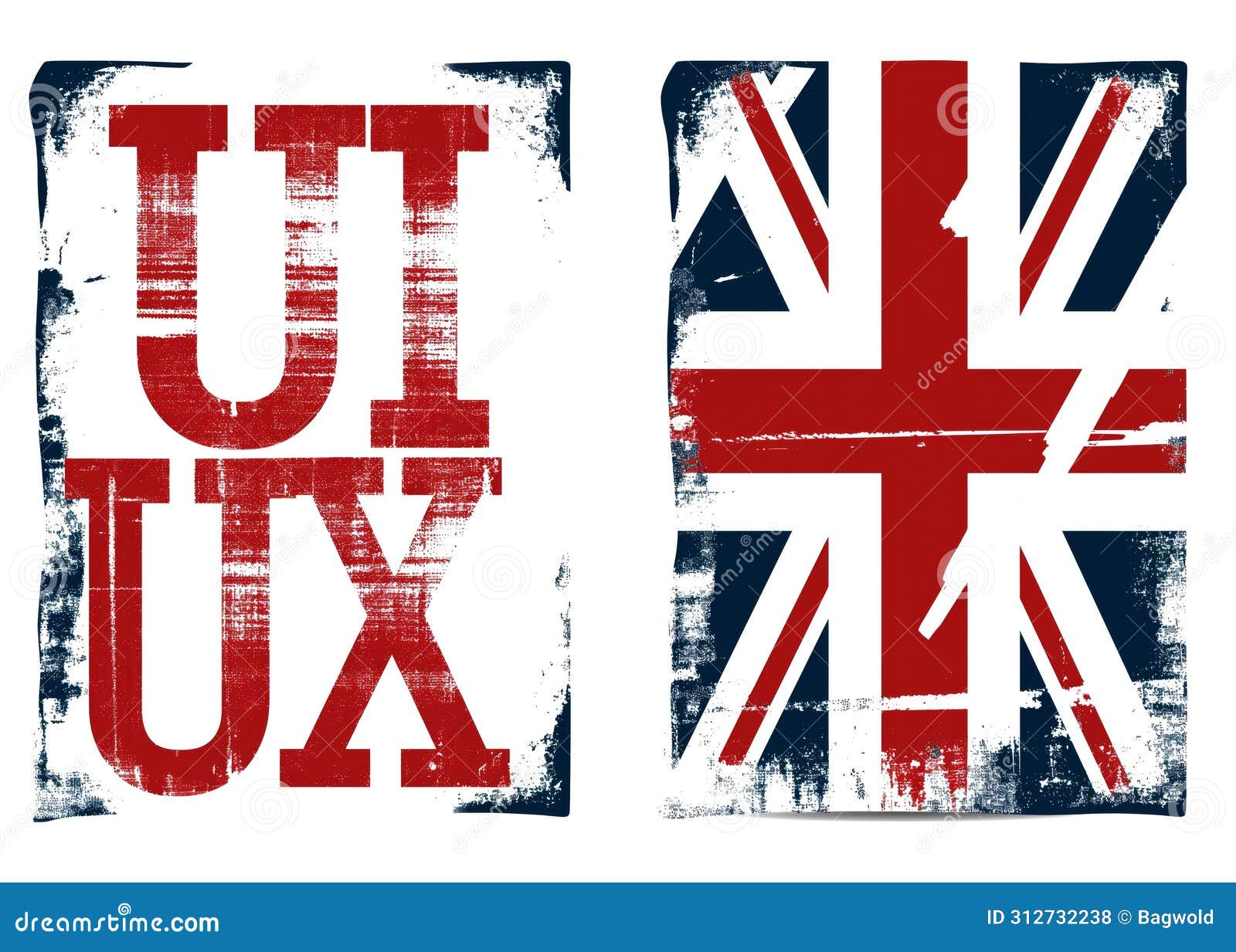 UI UX Retro Design in the Union Jack Style Stock Illustration ...