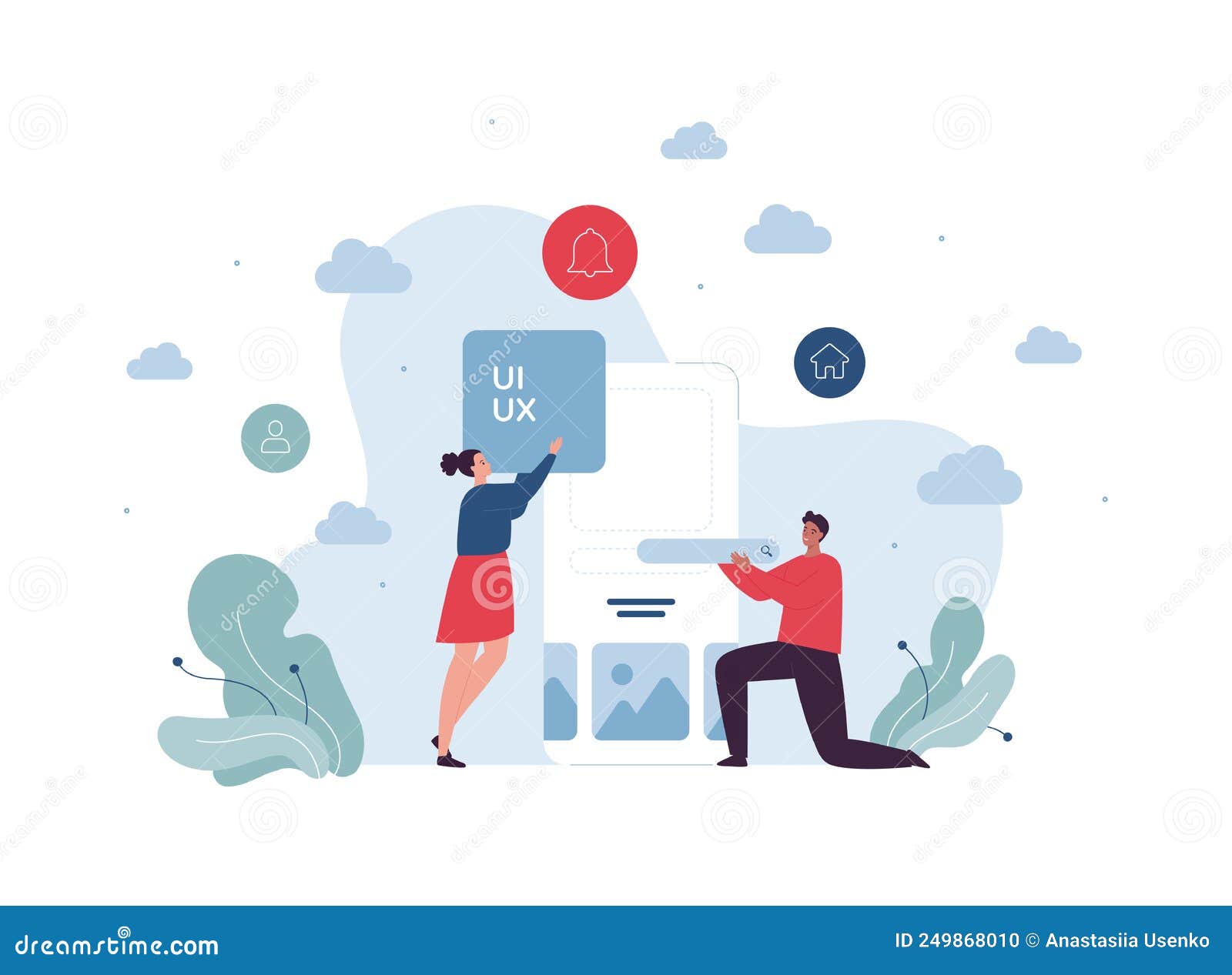 UI, UX and Web Design Concept. Vector Flat Character Illustration. Team ...