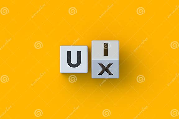 Ui, Ux Words on Cubes. Software Technology Concept Stock Illustration ...