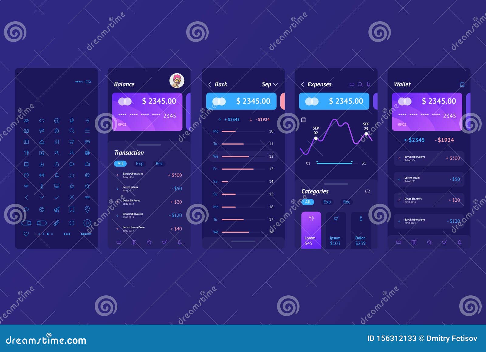 UI Vector Bank Payment System Stock Vector - Illustration of search ...