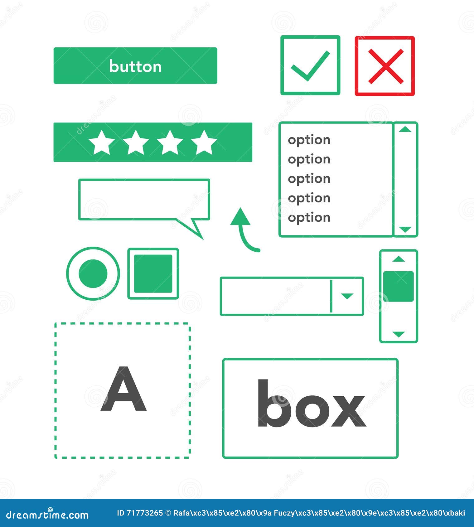 Ui vector elements set stock vector. Illustration of label - 71773265