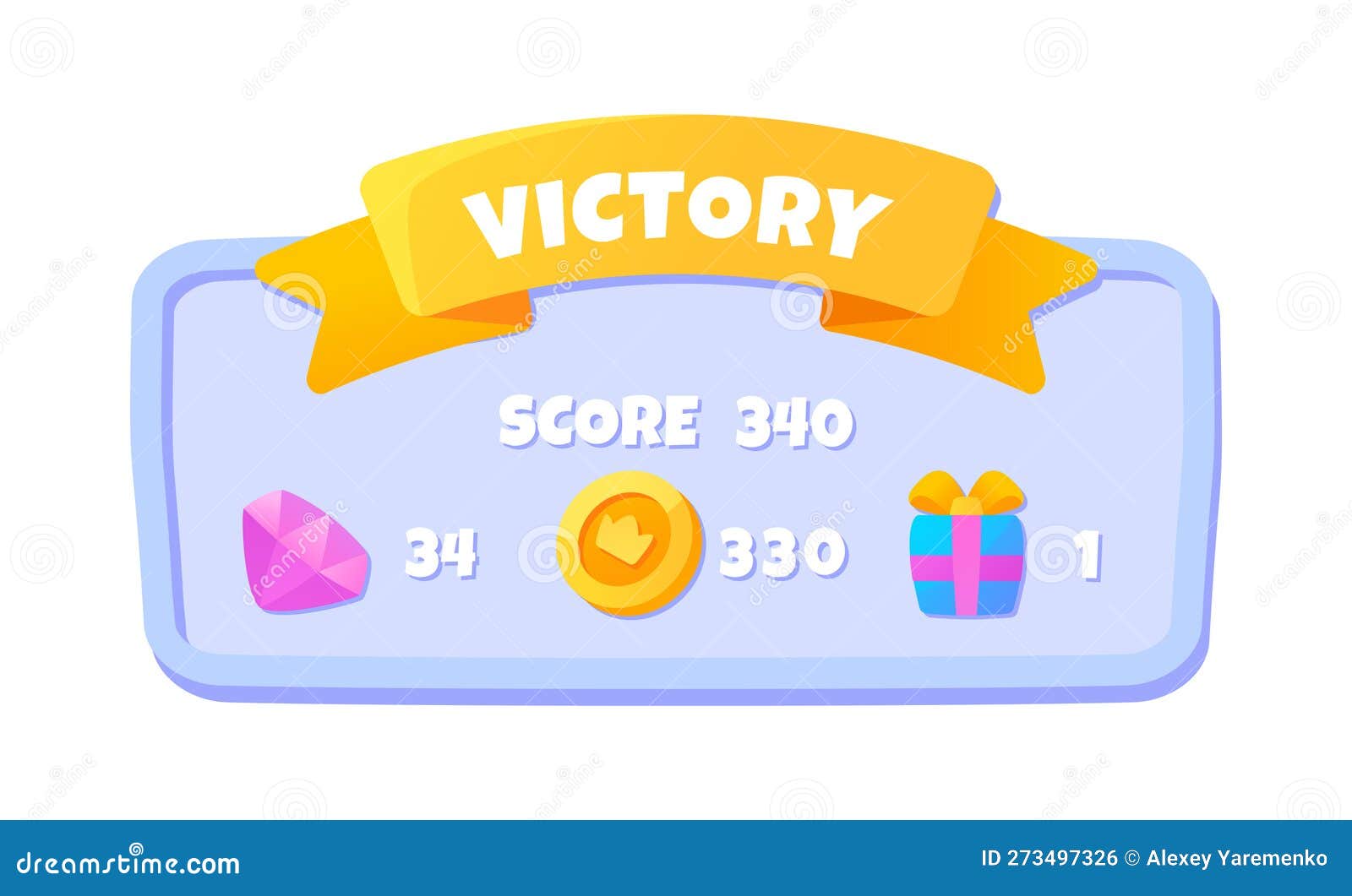 UI victory panel for games stock vector. Illustration of interface ...