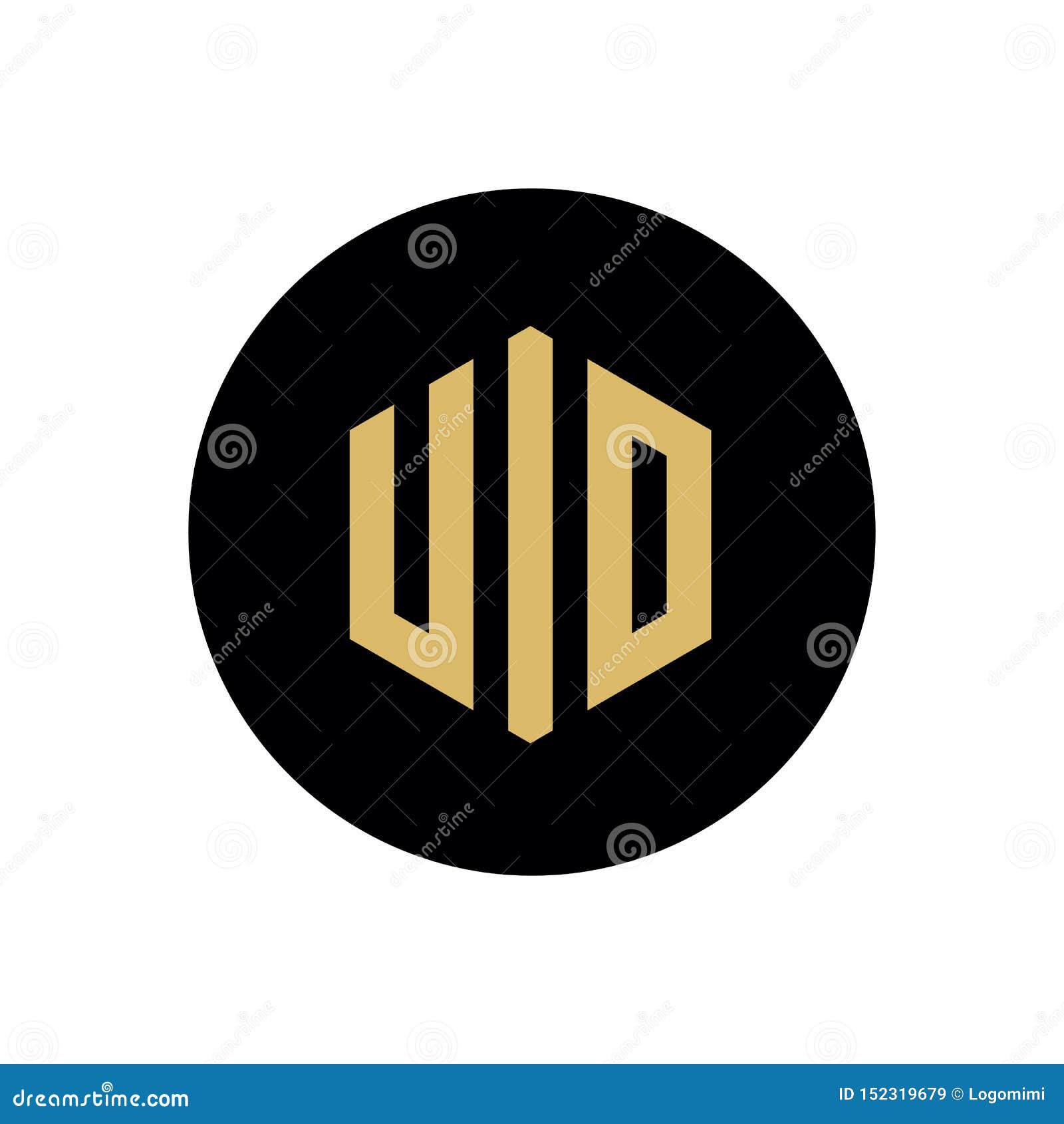UID Letter Logo Template, Hexagonal Letter on Circle Shape - Vector ...