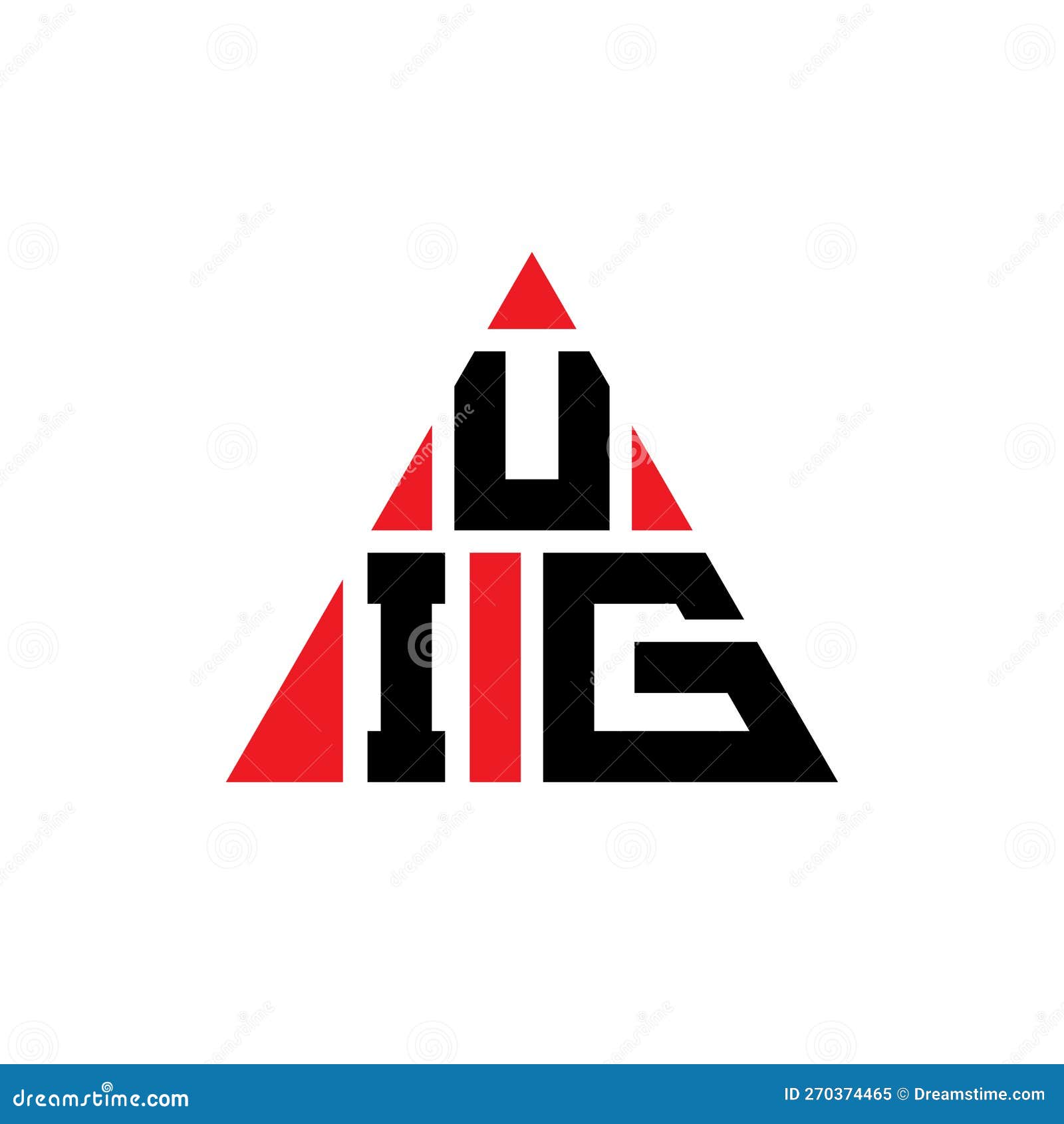 UIG Triangle Letter Logo Design with Triangle Shape. UIG Triangle Logo ...