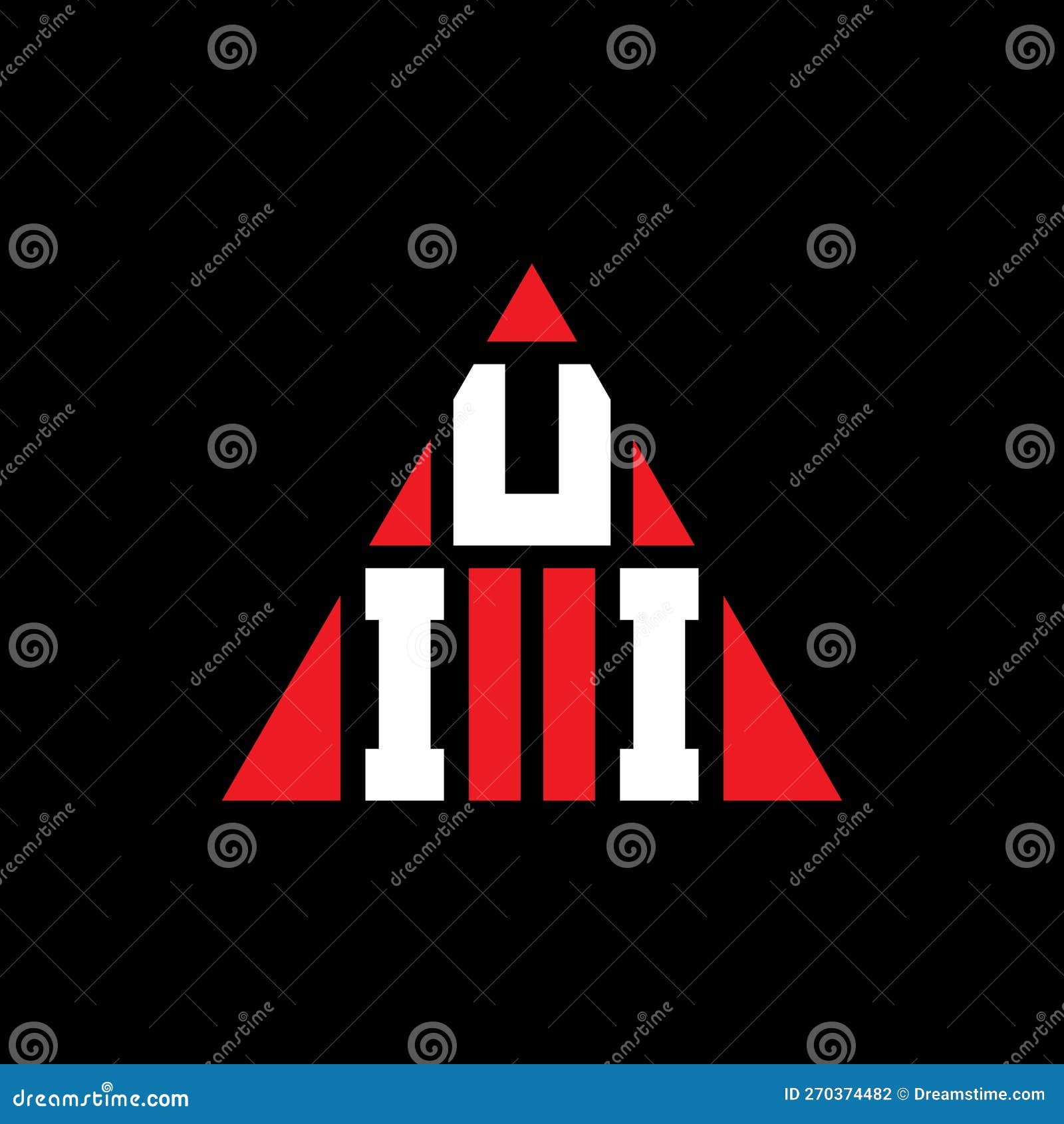 UII Triangle Letter Logo Design with Triangle Shape. UII Triangle Logo ...