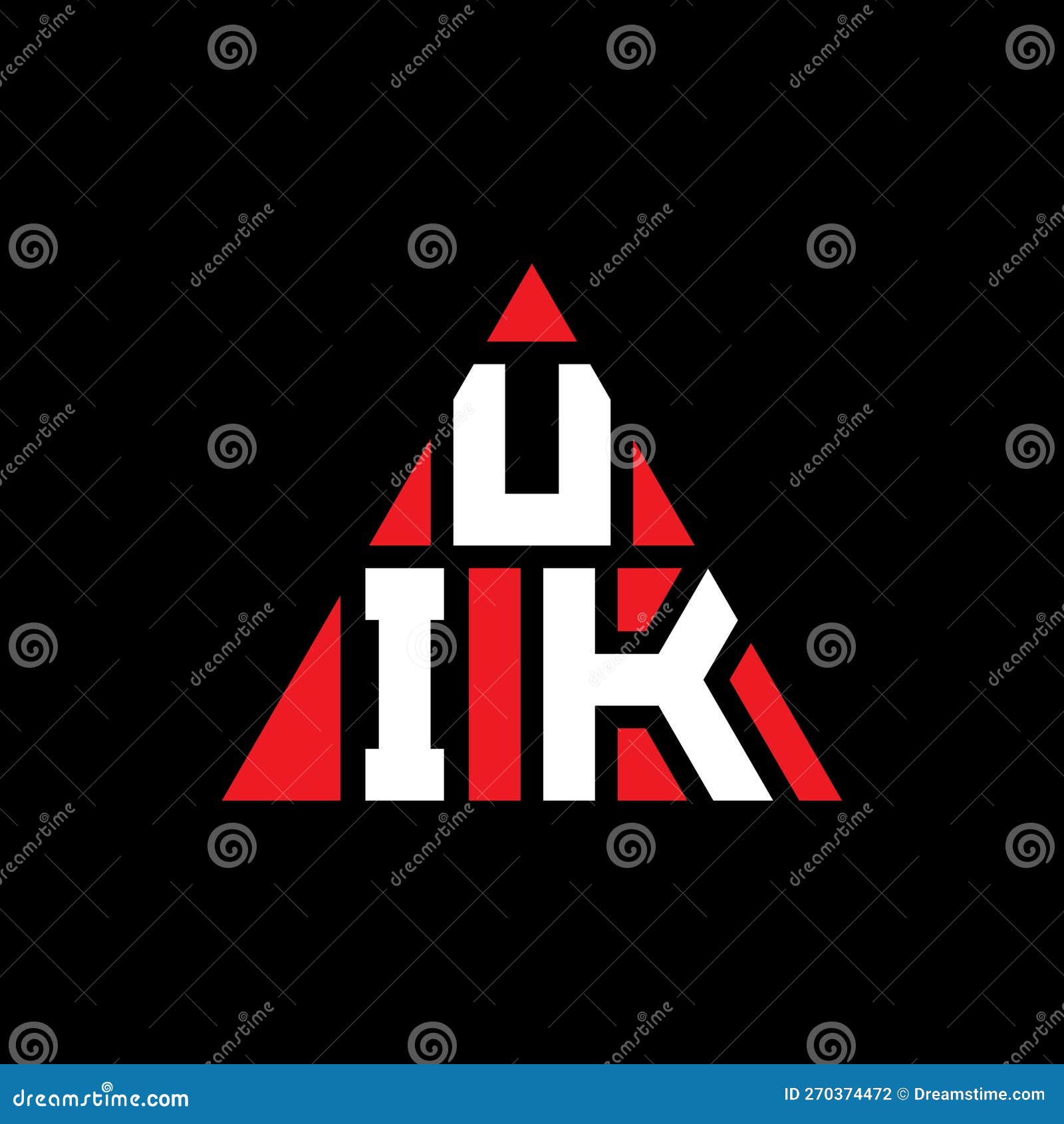 UIK Triangle Letter Logo Design with Triangle Shape. UIK Triangle Logo ...