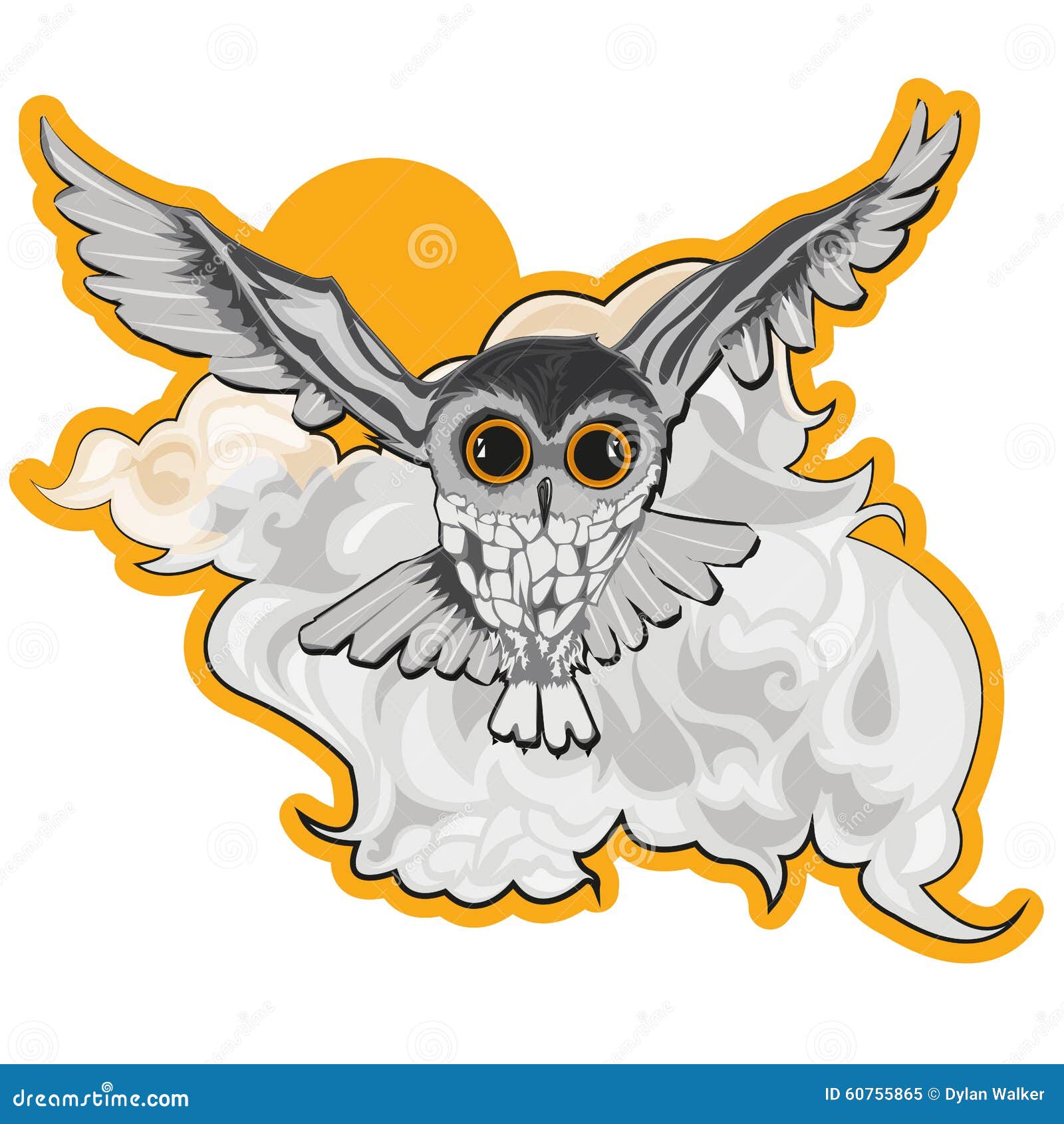 Uil vector illustratie. Illustration of grijs, illustratie - 60755865