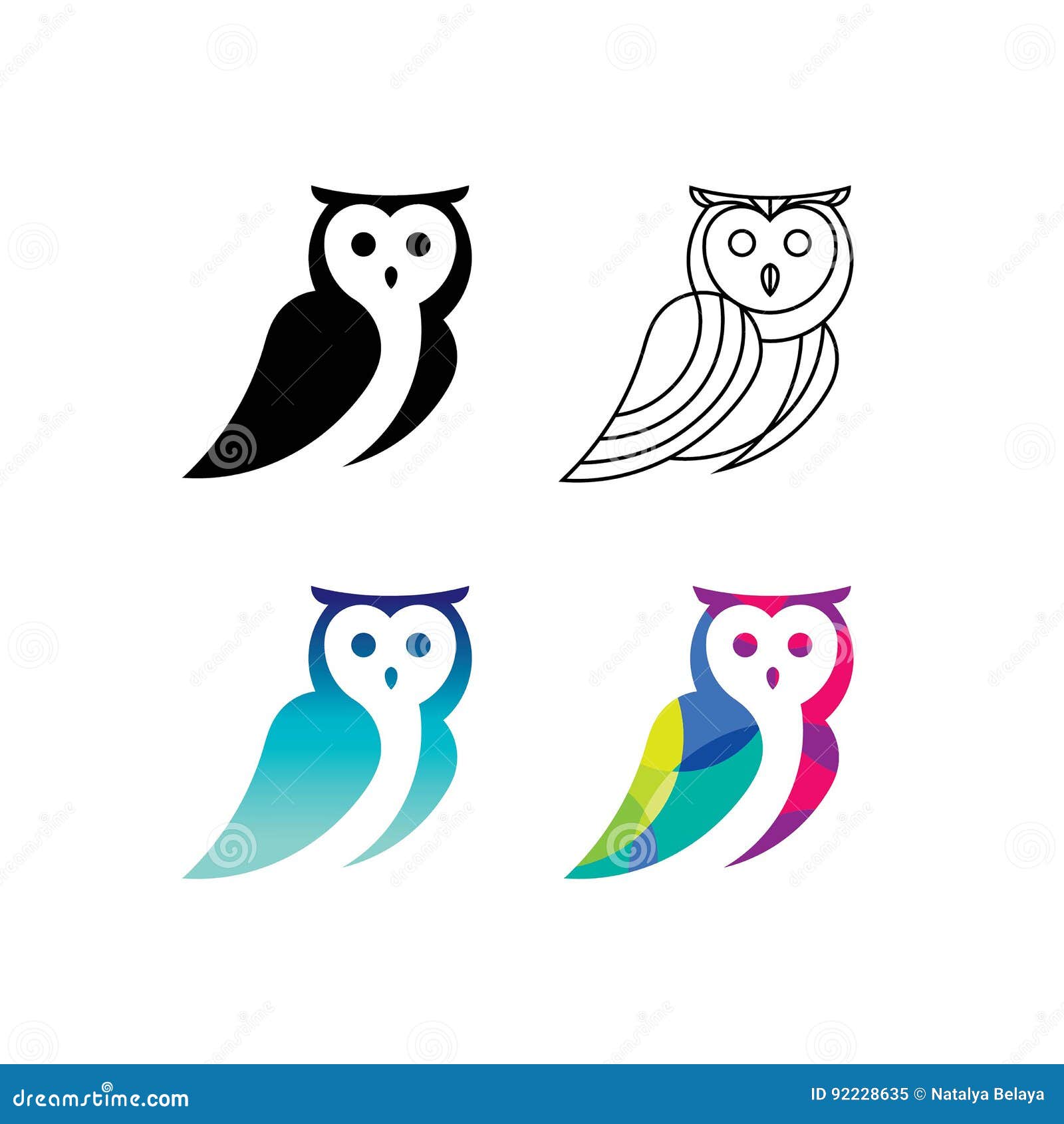 Uil vector illustratie. Illustration of eenvoudig, kleur - 92228635