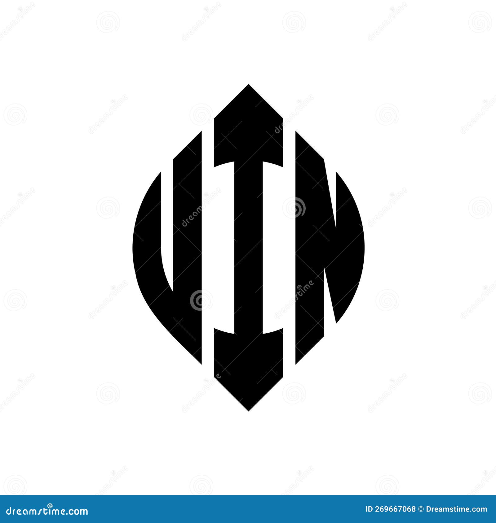 UIN Circle Letter Logo Design with Circle and Ellipse Shape. UIN ...