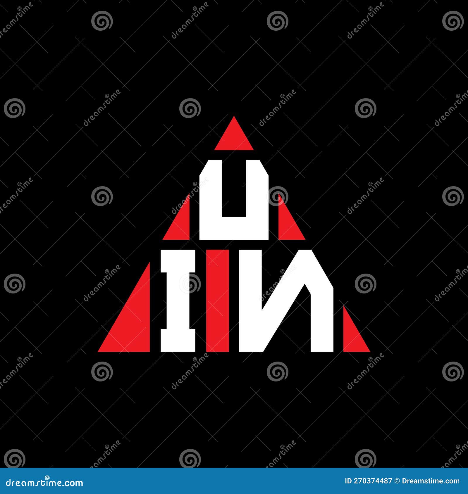 UIN Triangle Letter Logo Design with Triangle Shape. UIN Triangle Logo ...