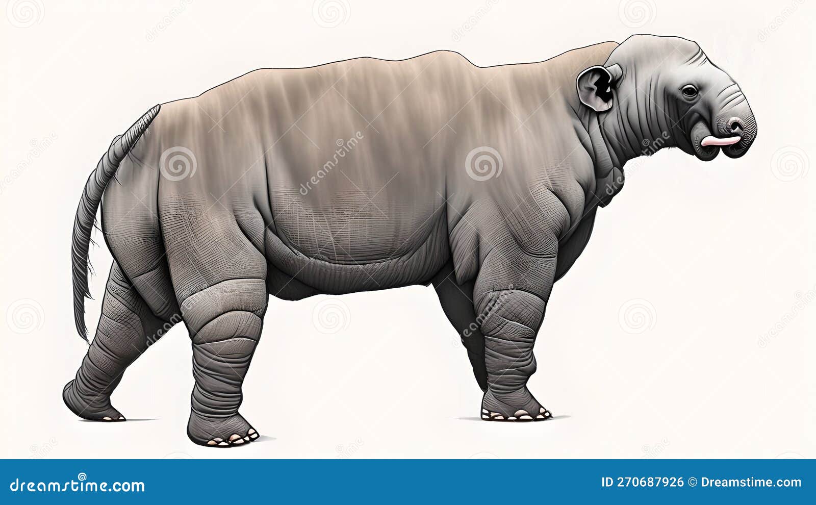 Uintatherium Dinosaur, Generative AI Illustration Stock Illustration ...