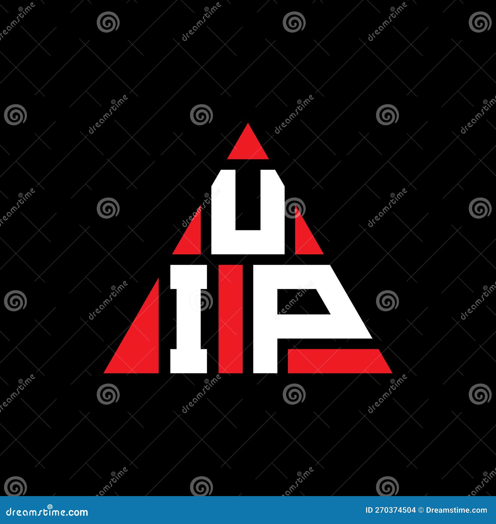UIP Triangle Letter Logo Design with Triangle Shape. UIP Triangle Logo ...