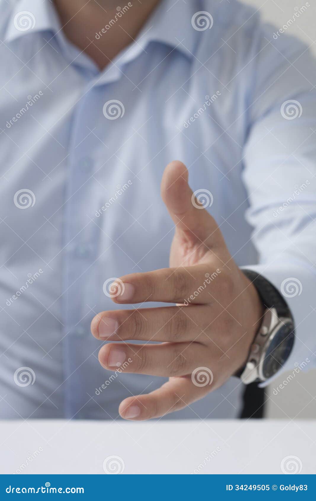 Uitgestrekte hand stock afbeelding. Image of overeenkomst - 34249505