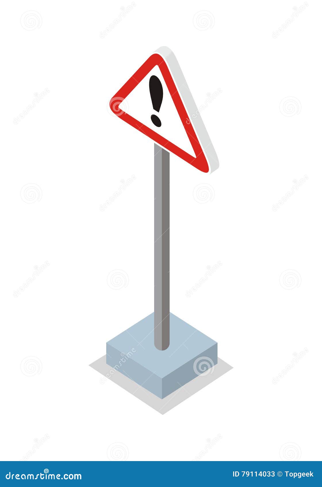 Uitroep Mark Road Sign Vector Illustration Vector Illustratie ...