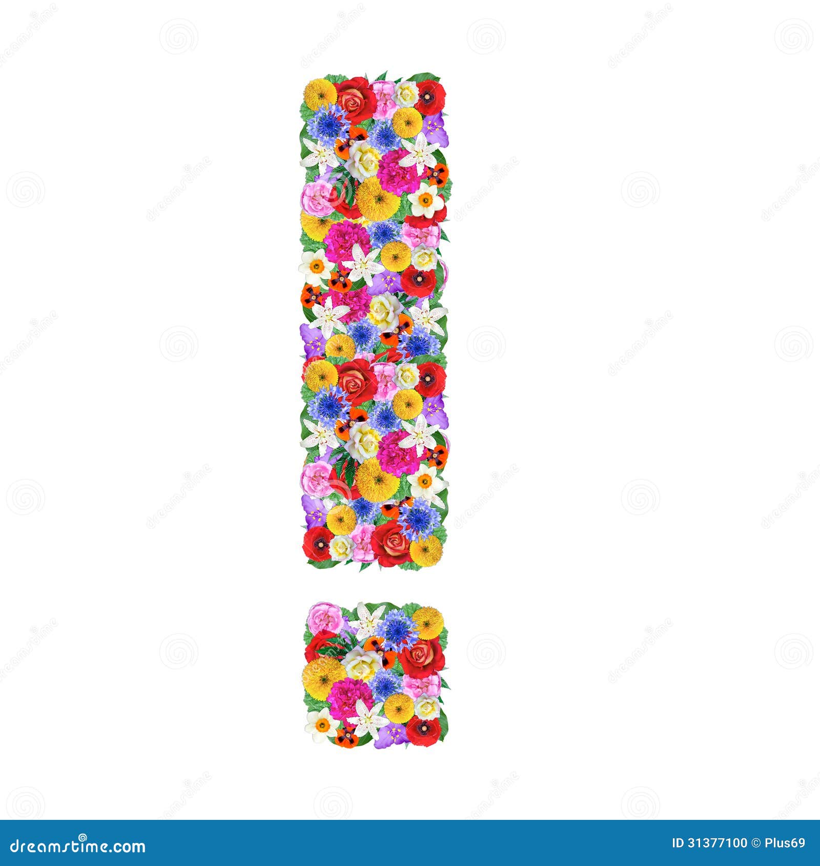 Uitroepteken, Brief Van Het Alfabet in Verschillende Bloemen Stock Foto ...