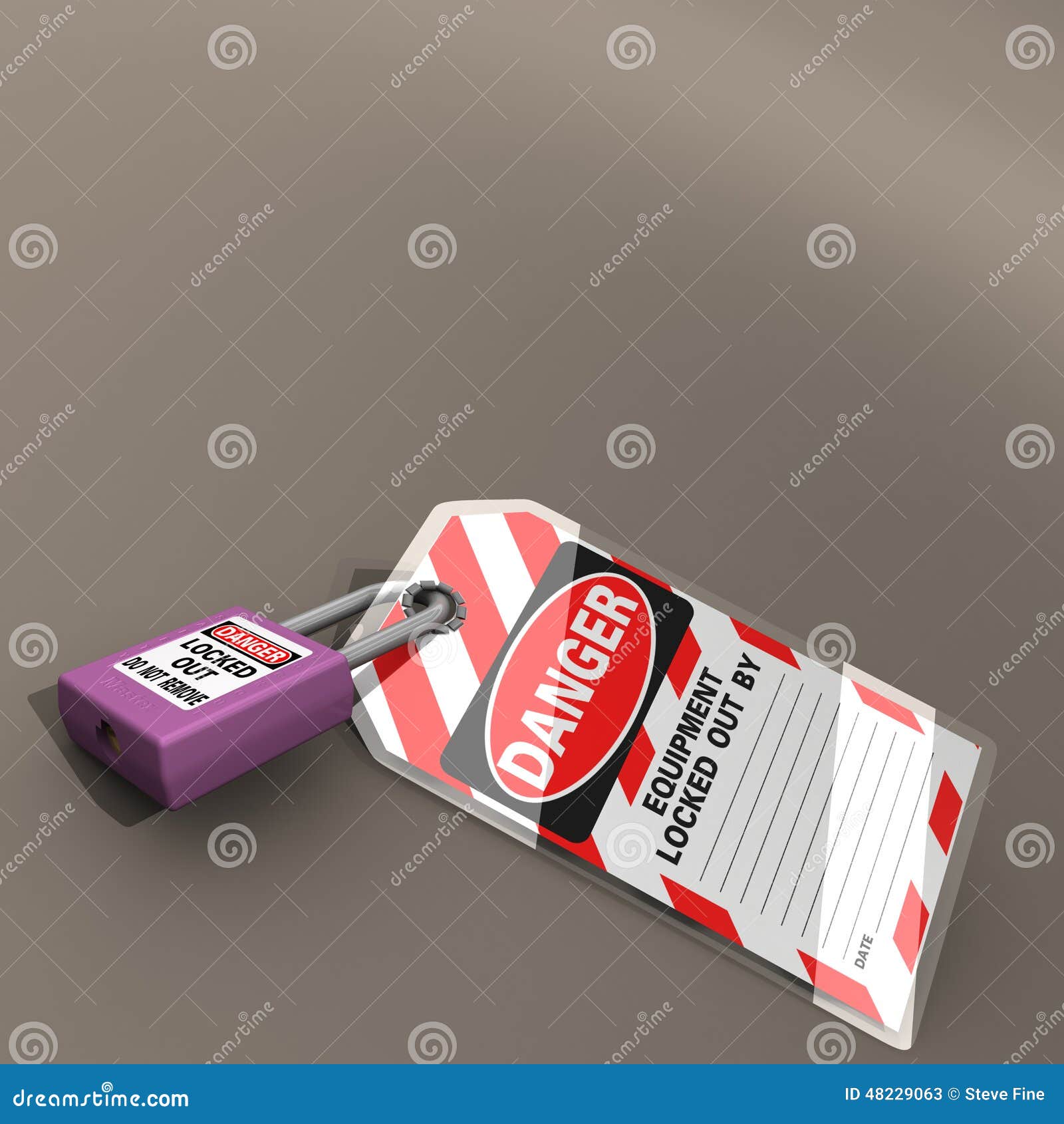 Uitsluiting Tagout stock illustratie. Illustration of reparaties - 48229063