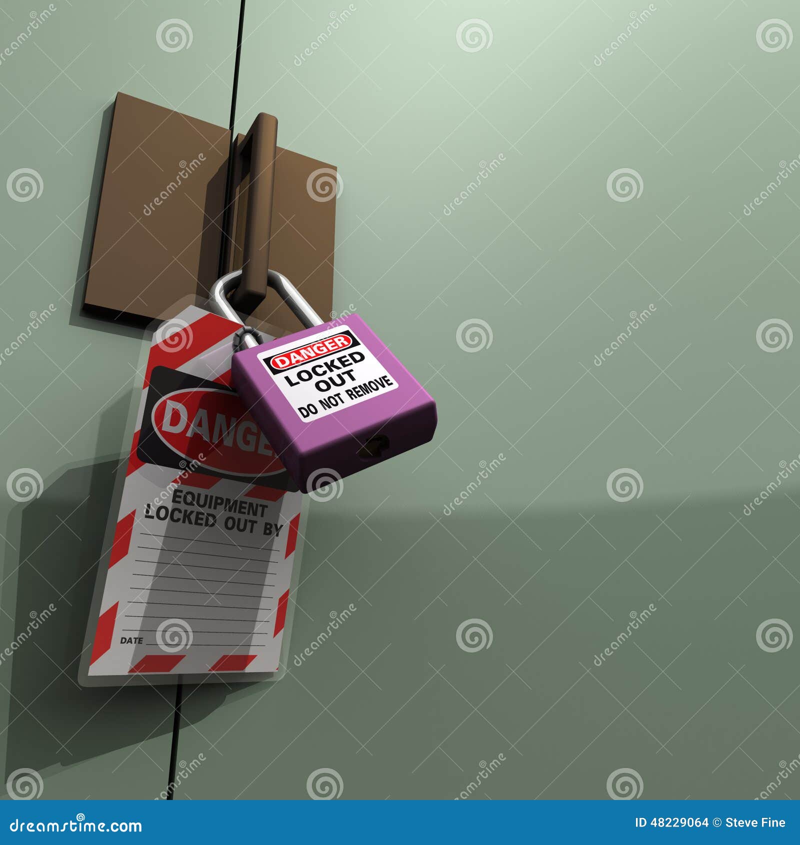 Uitsluiting Tagout stock illustratie. Illustration of arbeiders - 48229064