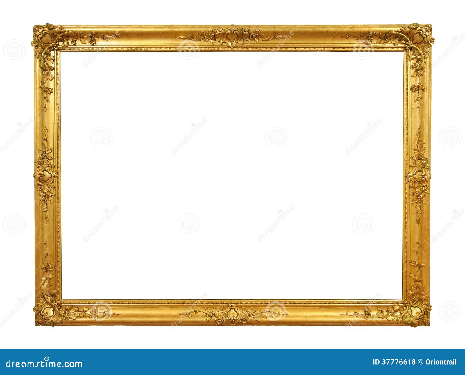 Uitstekend Gouden Kader Met Lege Ruimte Stock Foto - Image of spatie ...