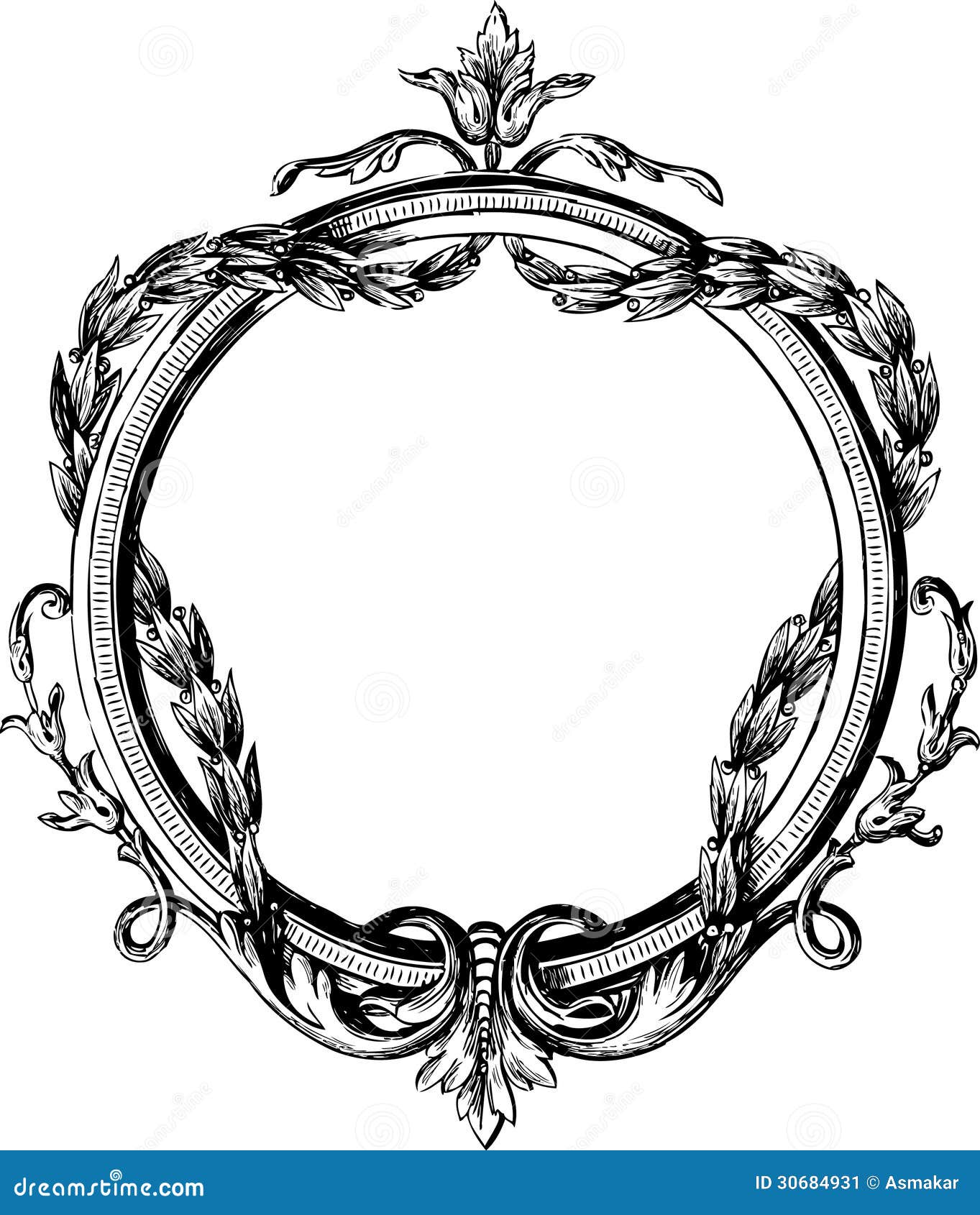 Uitstekend rond kader vector illustratie. Illustration of decoratie ...