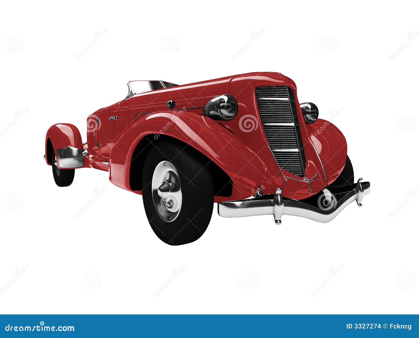 Uitstekend Rood Auto Vooraanzicht Stock Illustratie - Illustration of ...