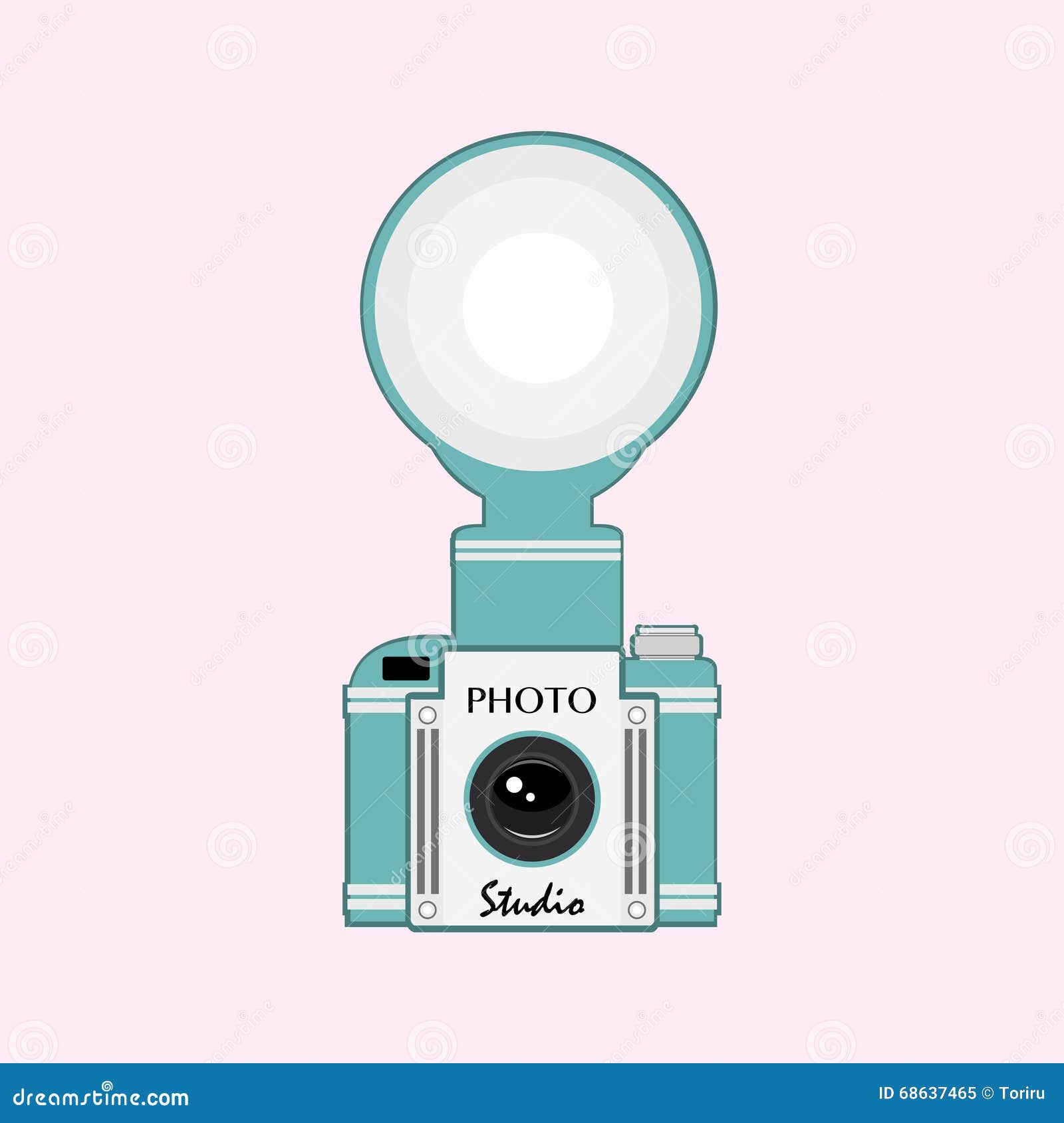 Uitstekende Camera Met Flits Vector Illustratie - Illustration of foto ...