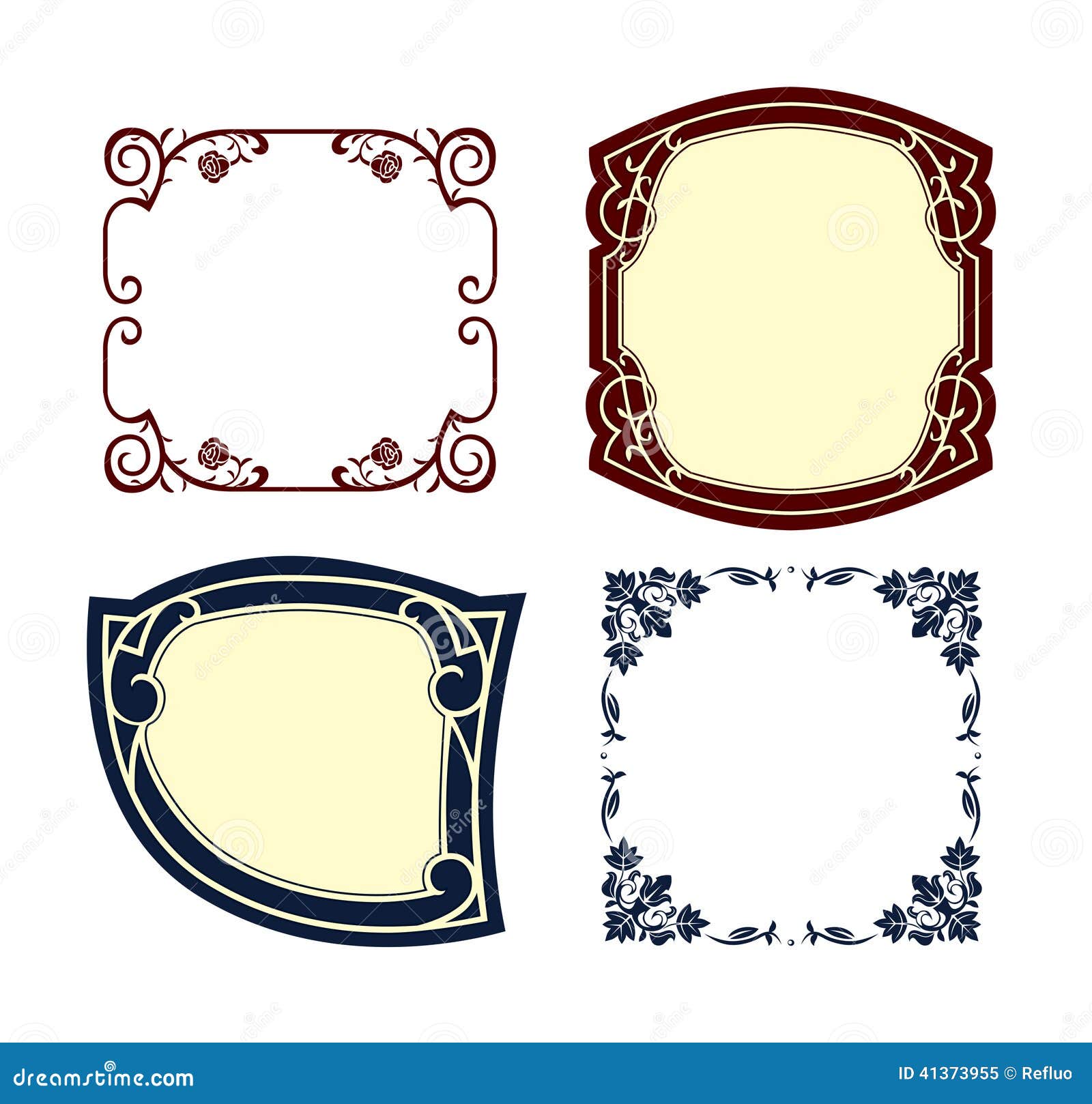 Uitstekende Gekleurde Kaders Vector Illustratie - Illustration of blad ...