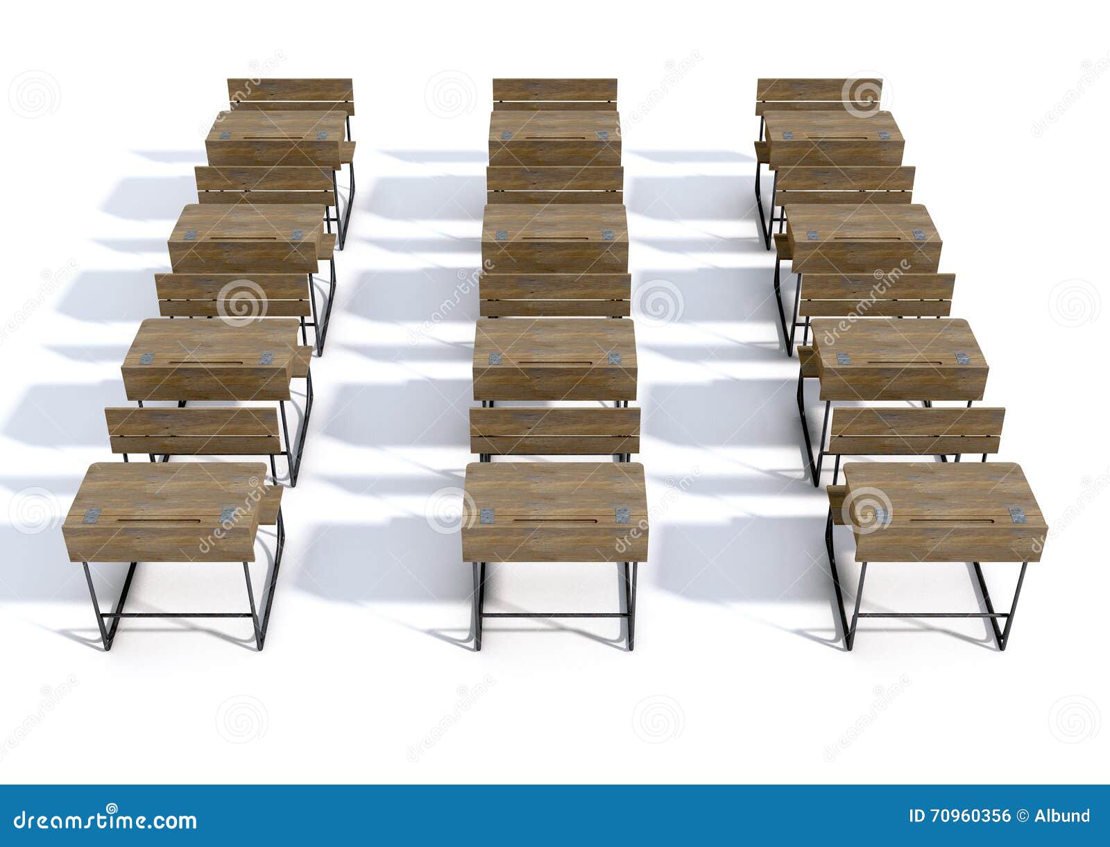 Uitstekende Houten Schoolbank Stock Foto - Image of bureau, bank: 70960356