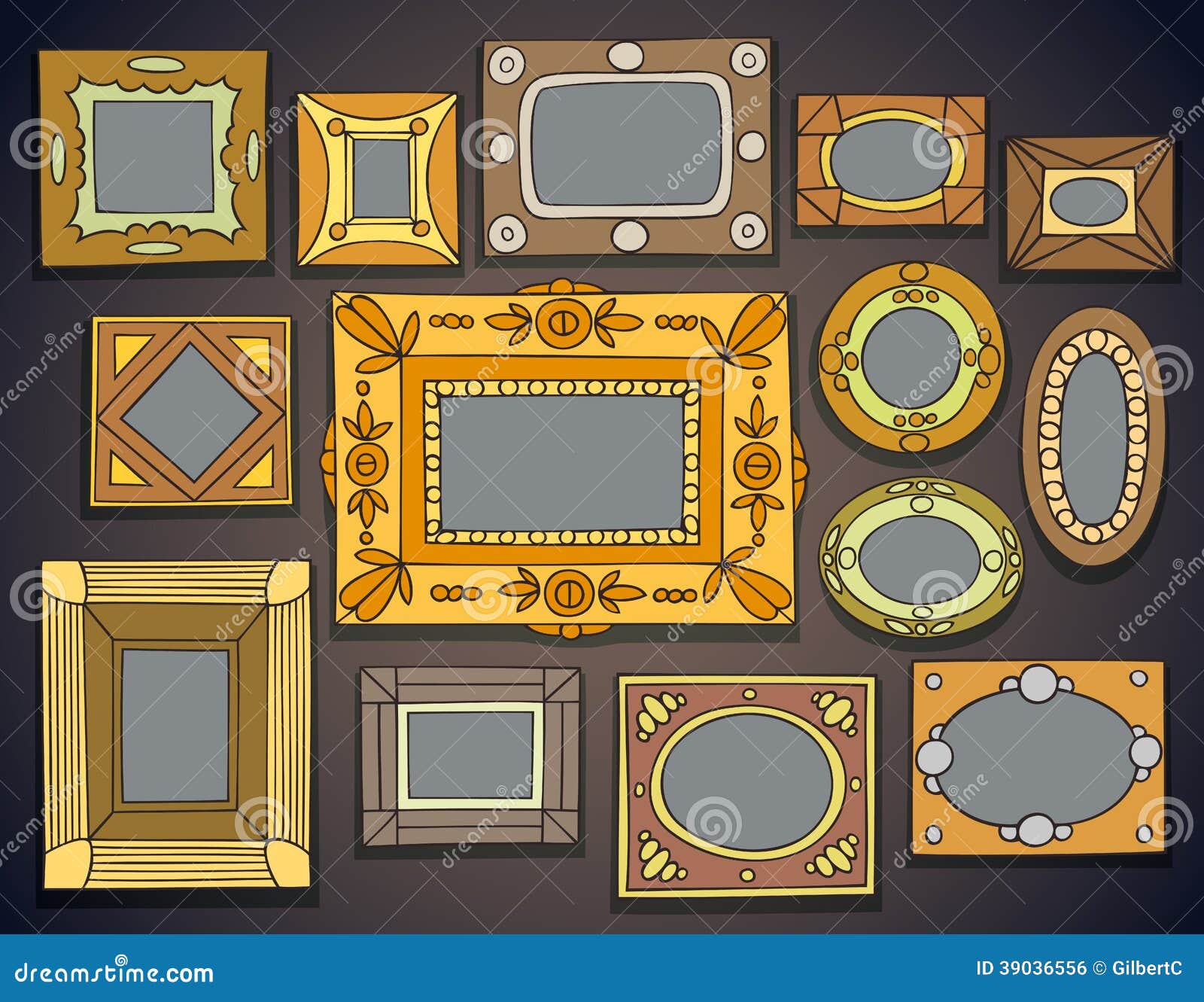 Uitstekende kaders vector illustratie. Illustration of foto - 39036556