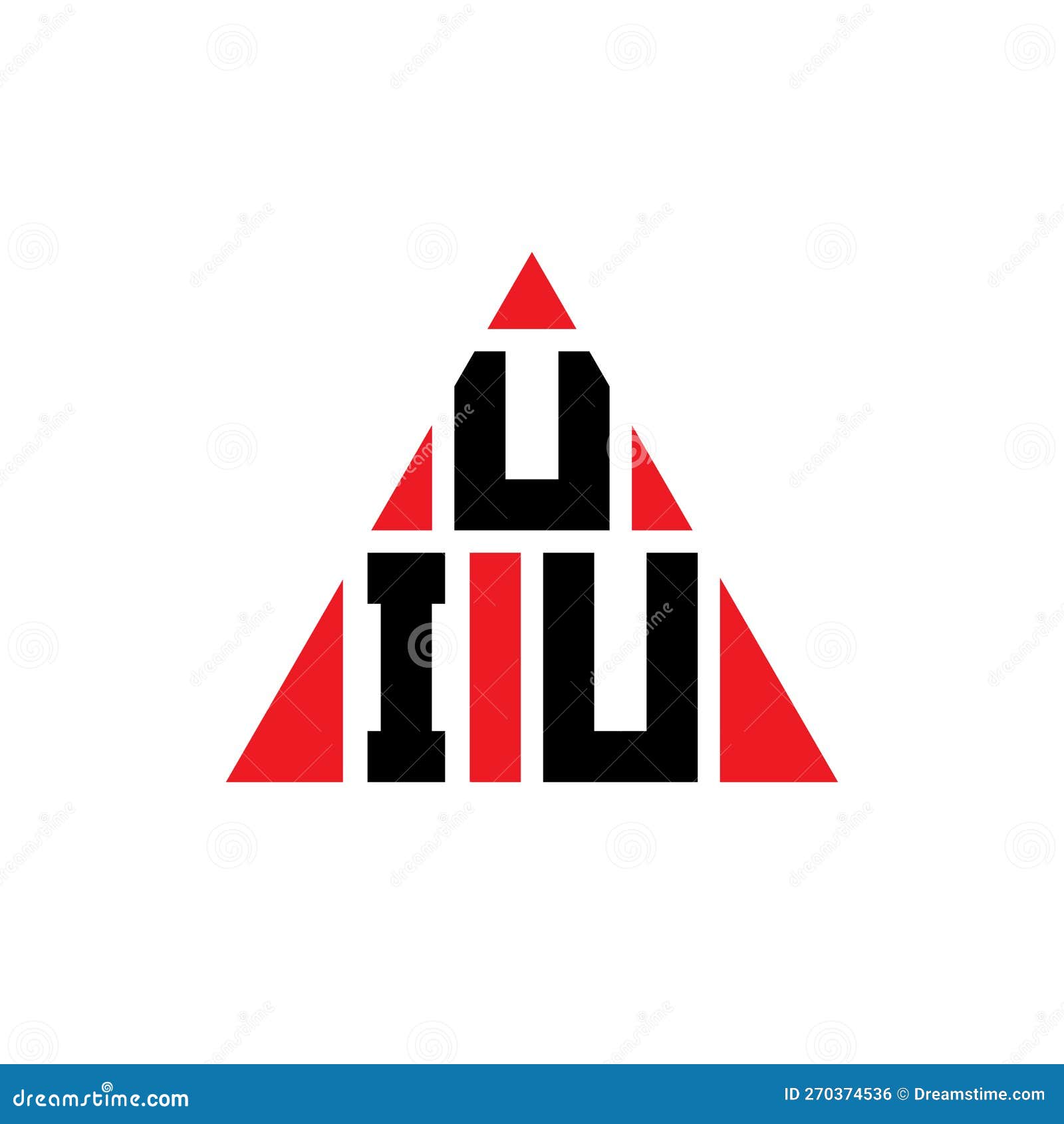 UIU Triangle Letter Logo Design with Triangle Shape. UIU Triangle Logo ...