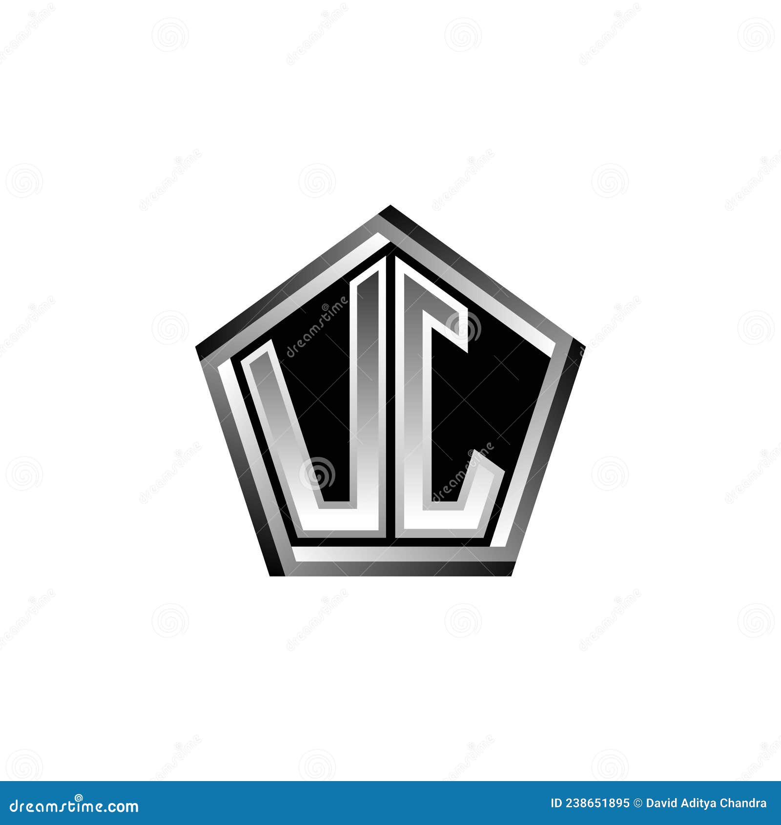 UJ Logo Monogram Silver Geometric Modern Design Stock Vector ...