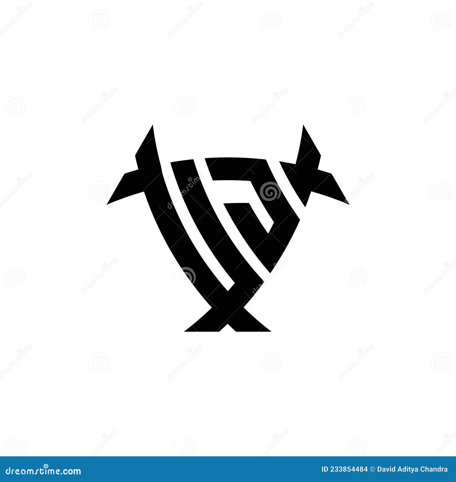 Uj Logo Monogram Triangle Shield Style Stock Vector Illustration Of Abstract Letter 233854484