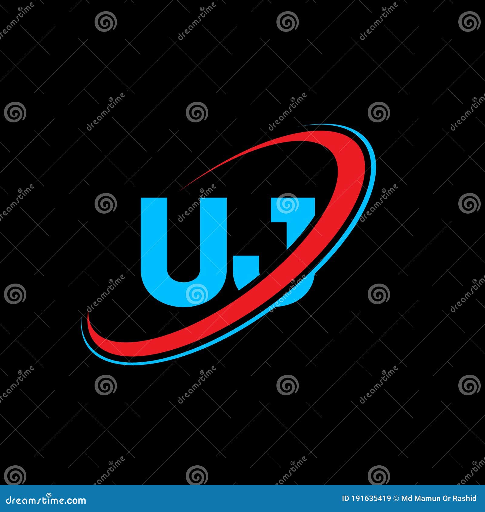 UJ U J Letter Logo Design. Initial Letter UJ Linked Circle Uppercase ...