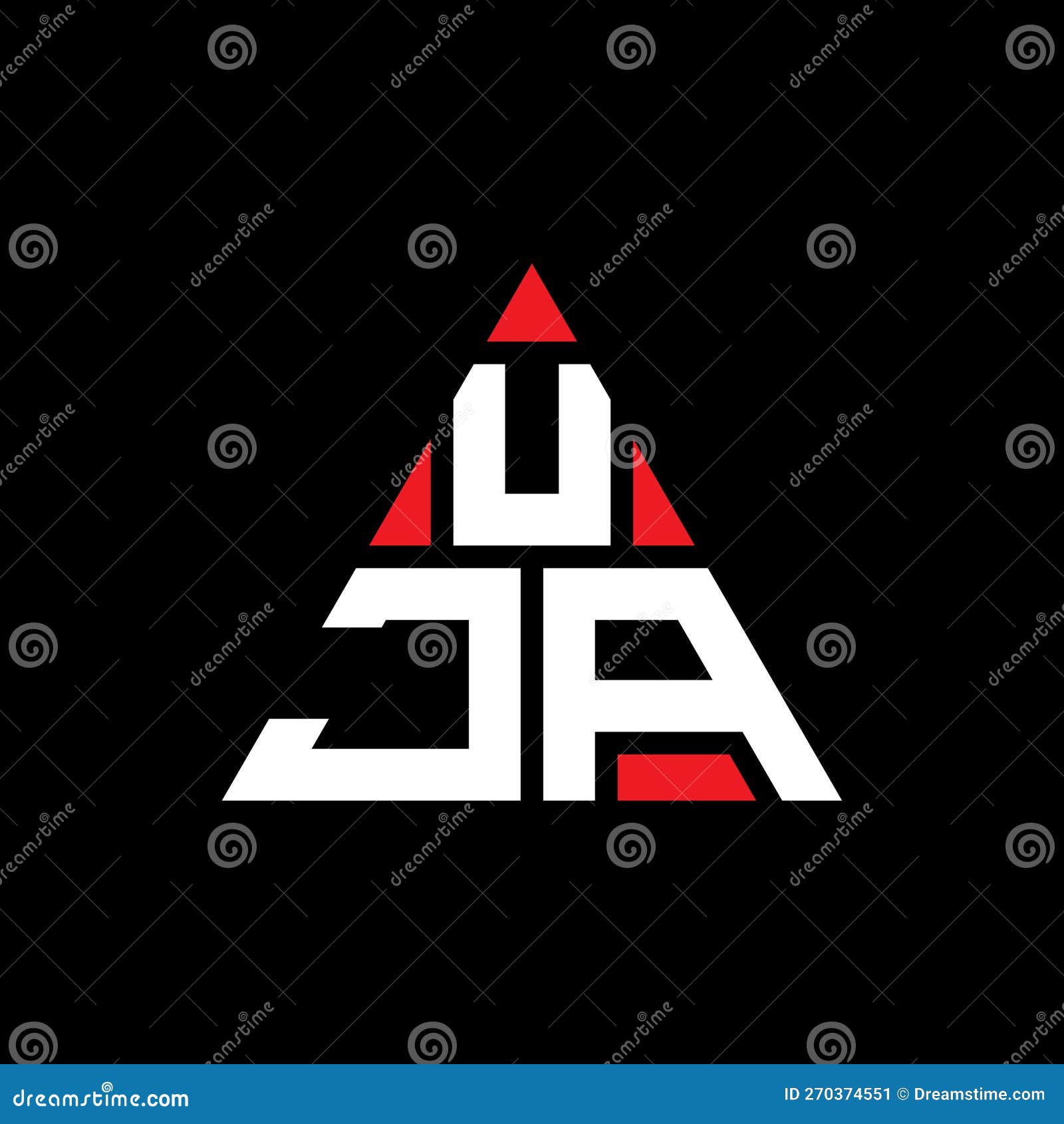 UJA Triangle Letter Logo Design with Triangle Shape. UJA Triangle Logo ...