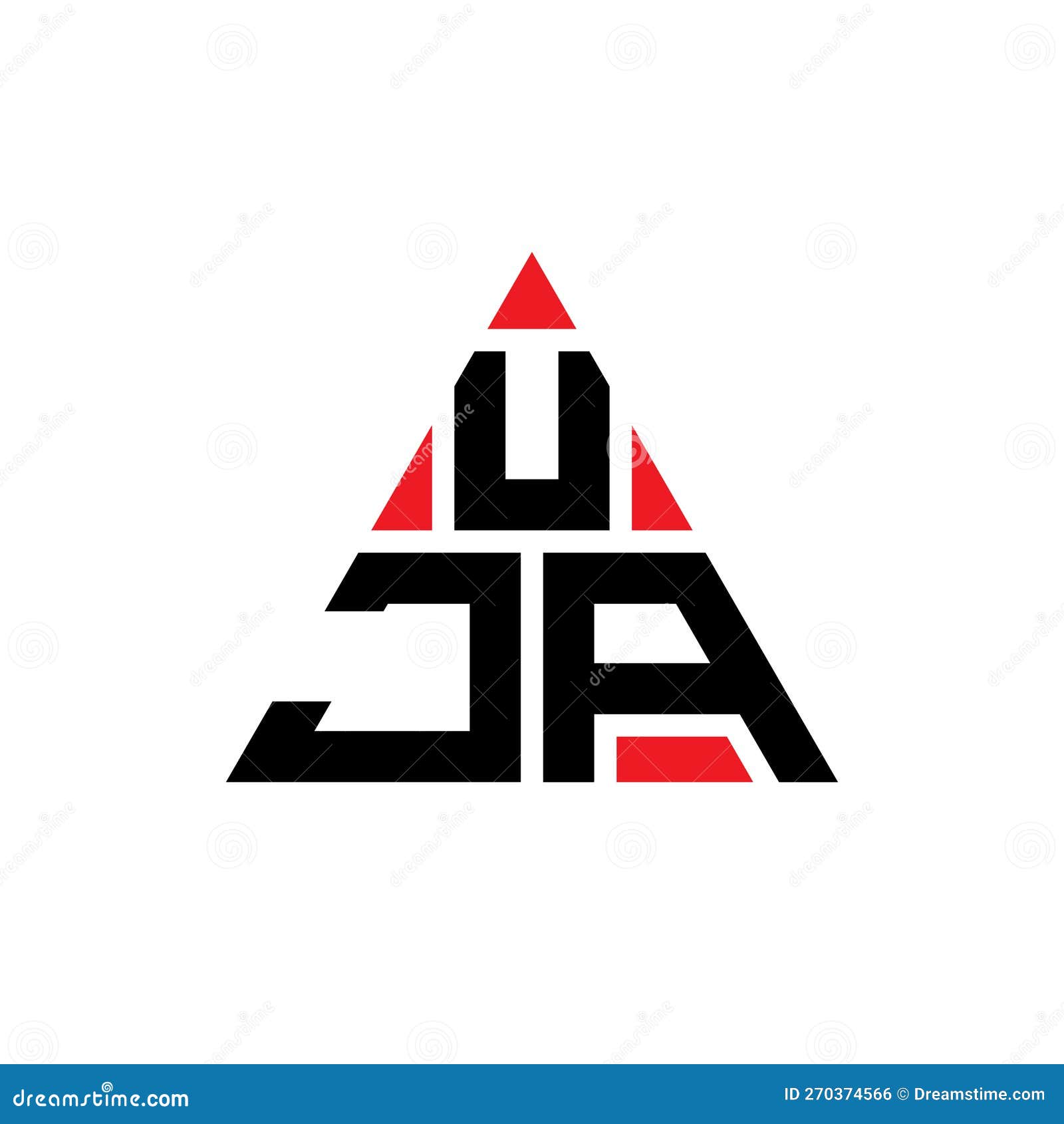 UJA Triangle Letter Logo Design with Triangle Shape. UJA Triangle Logo ...