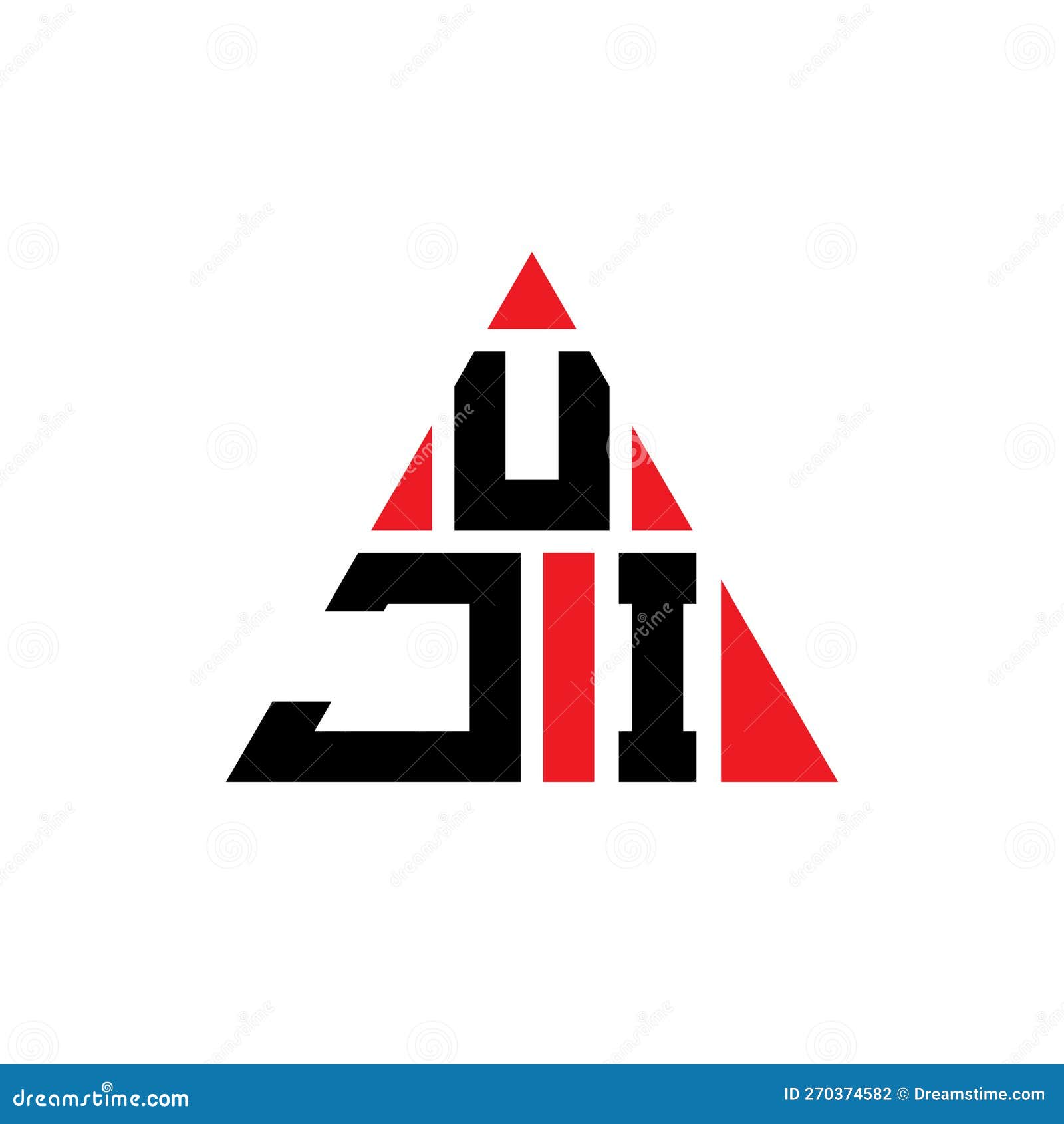 UJI Triangle Letter Logo Design with Triangle Shape. UJI Triangle Logo ...