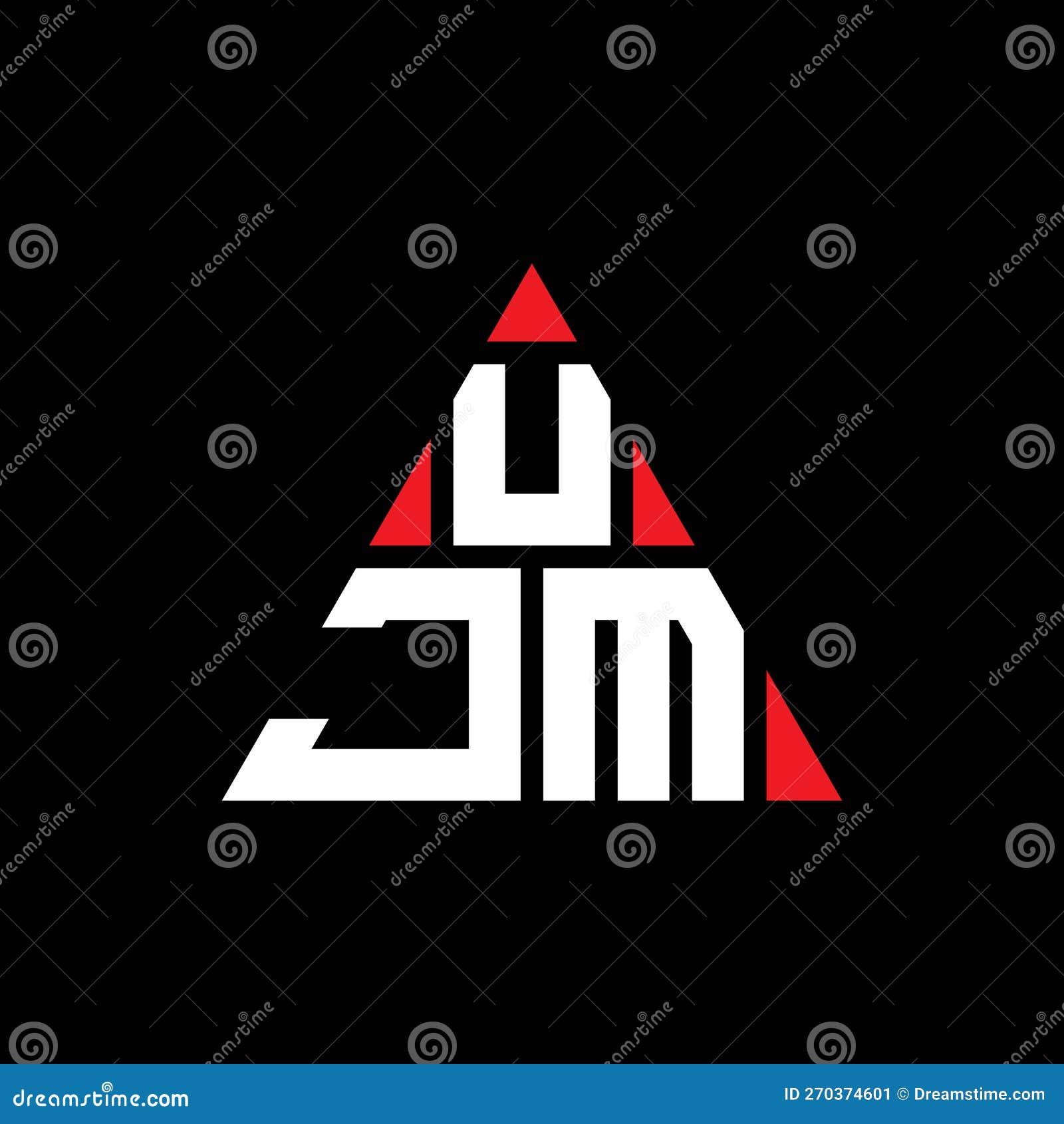 UJM Triangle Letter Logo Design with Triangle Shape. UJM Triangle Logo ...