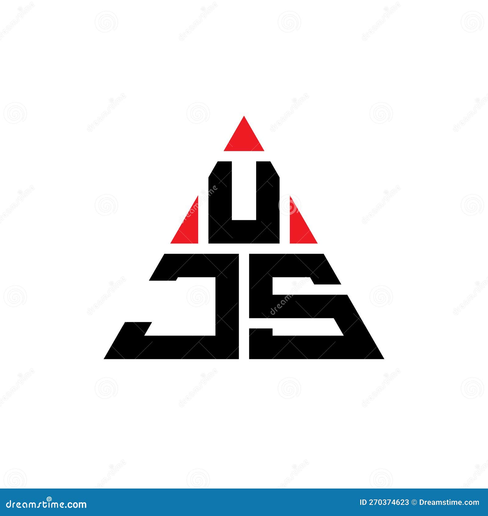 UJS Triangle Letter Logo Design with Triangle Shape. UJS Triangle Logo ...