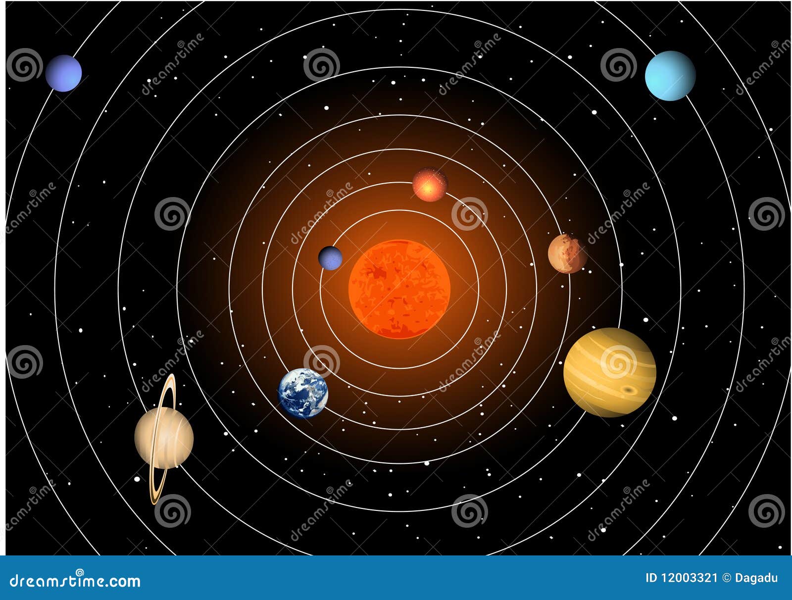 Układ słoneczny ilustracja wektor. Ilustracja złożonej z ziemia - 12003321