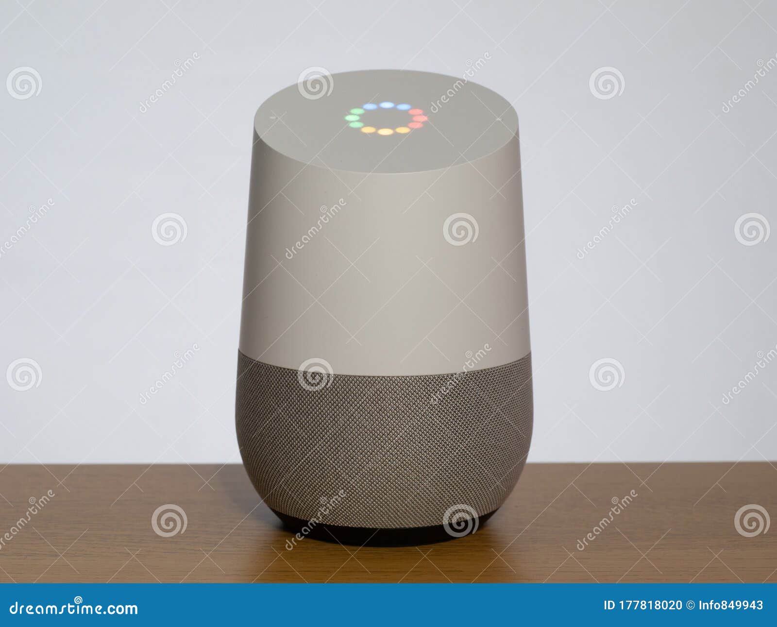 UK, April 2020: Google Home Smart Voice Assistant in Studio Setting ...