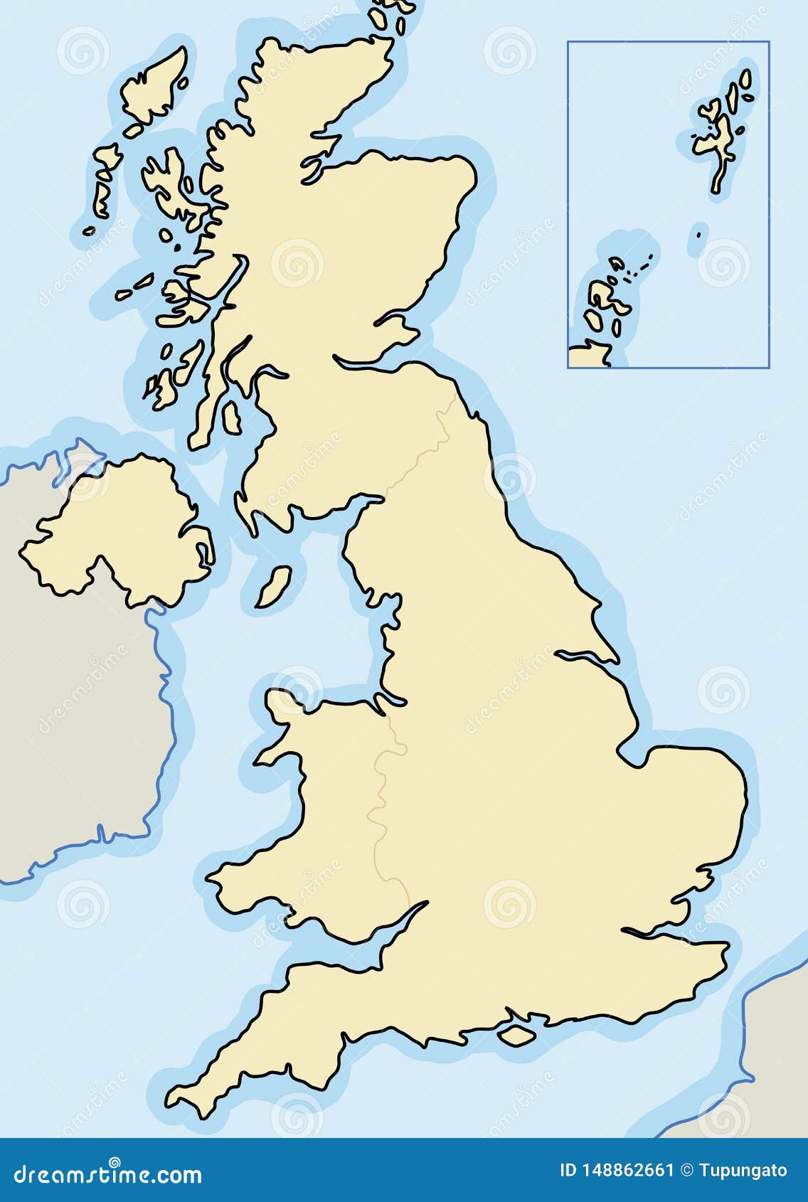 UK blank map stock vector. Illustration of news, country - 148862661