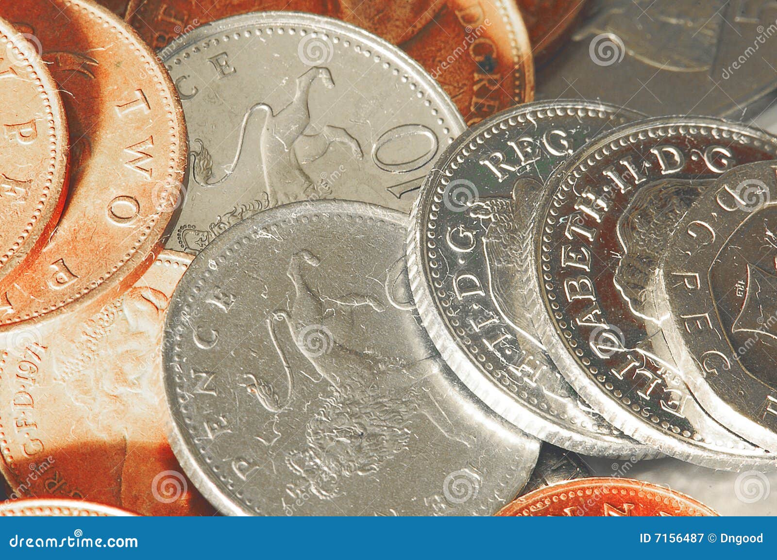 Uk Coins - Shiny stock image. Image of pence, currency - 7156487