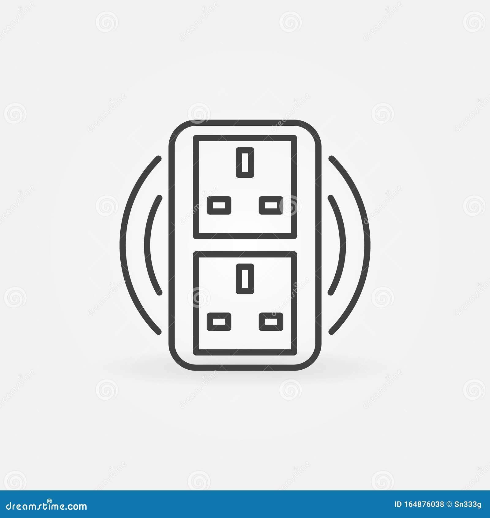 UK Double Smart Socket Vector Concept Icon in Outline Style Stock ...