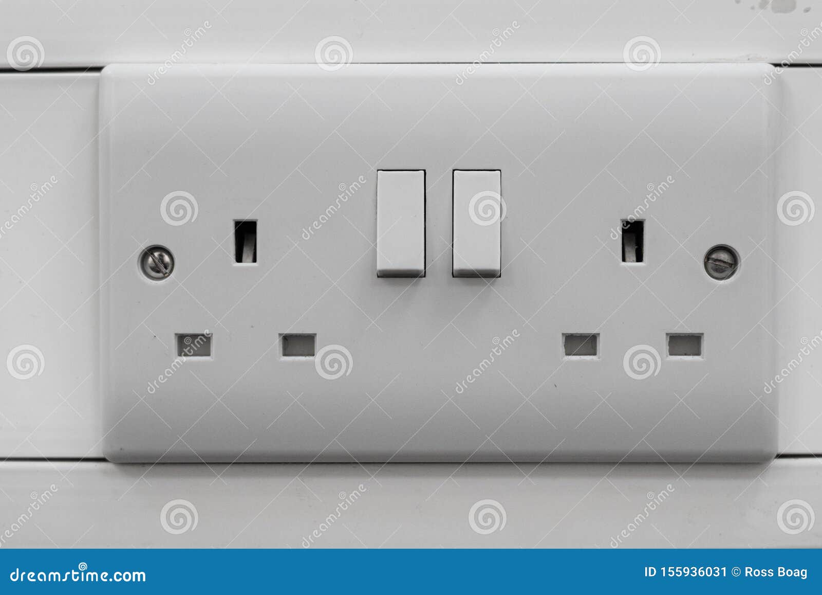 Uk Double Three Pin Plug Socket Stock Image - Image of withe, plug ...