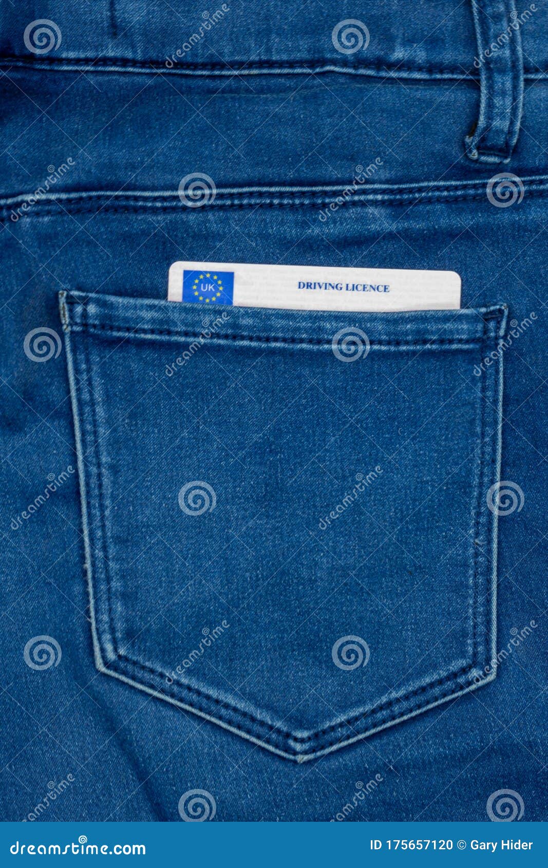 A UK Driving Licence or License in the Back Pocket of a Pair of Jeans ...