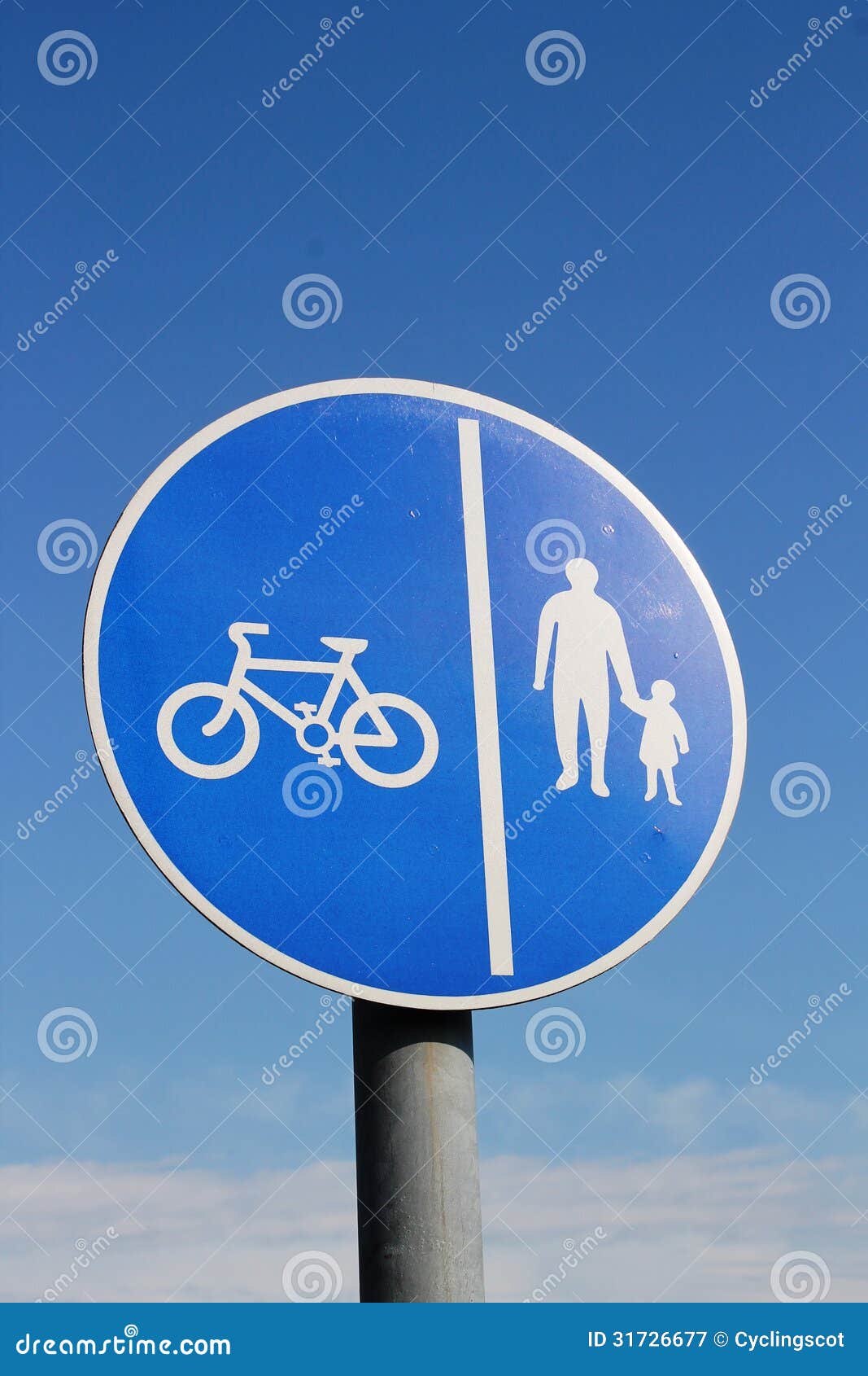 Shared Cycle And Pedestrian Pathway With Worn Signage Stock Photo ...
